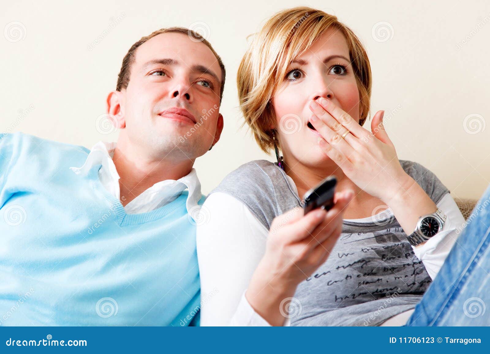 Tv expression couple stock image. Image of female, family - 11706123