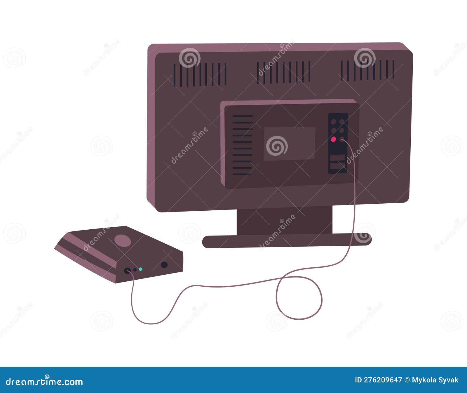 TV with Game Console stock vector. Illustration of computer - 276209647