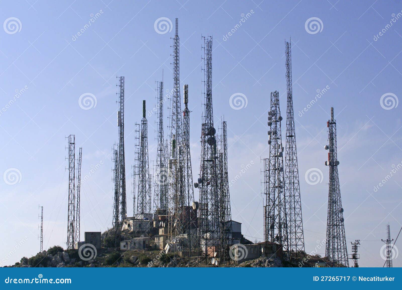 TV and GSM Transmitter Towers Stock Image - Image of broadcasting ...