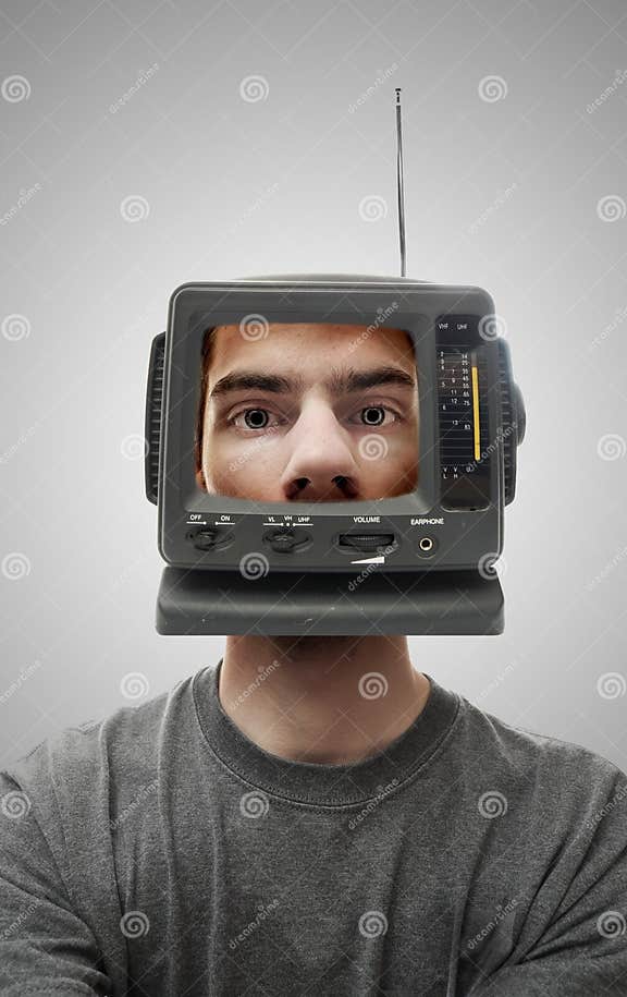 TV Head stock image. Image of delusion, couch, brainwashing - 12468223