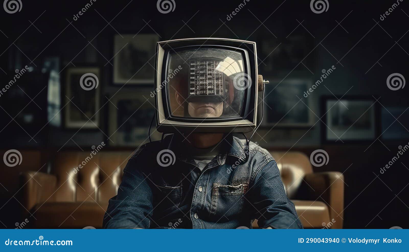 TV instead of a Head. Propaganda Concept. AI Generated, Human Enhanced ...