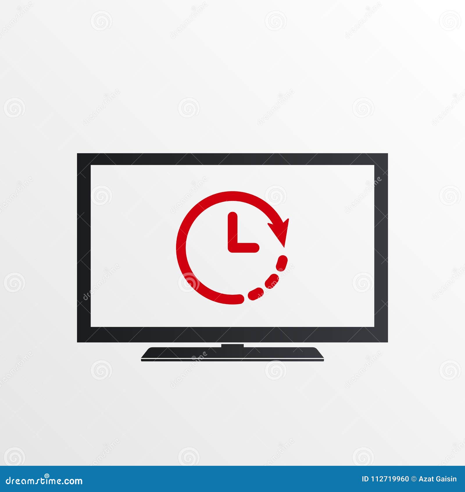 TV Icon with Clock Sign. TV Icon and Countdown, Deadline, Schedule ...