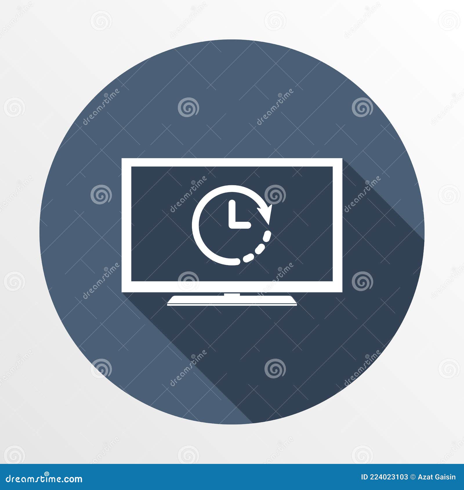 TV Icon with Clock Sign. TV Icon and Countdown, Deadline, Schedule ...