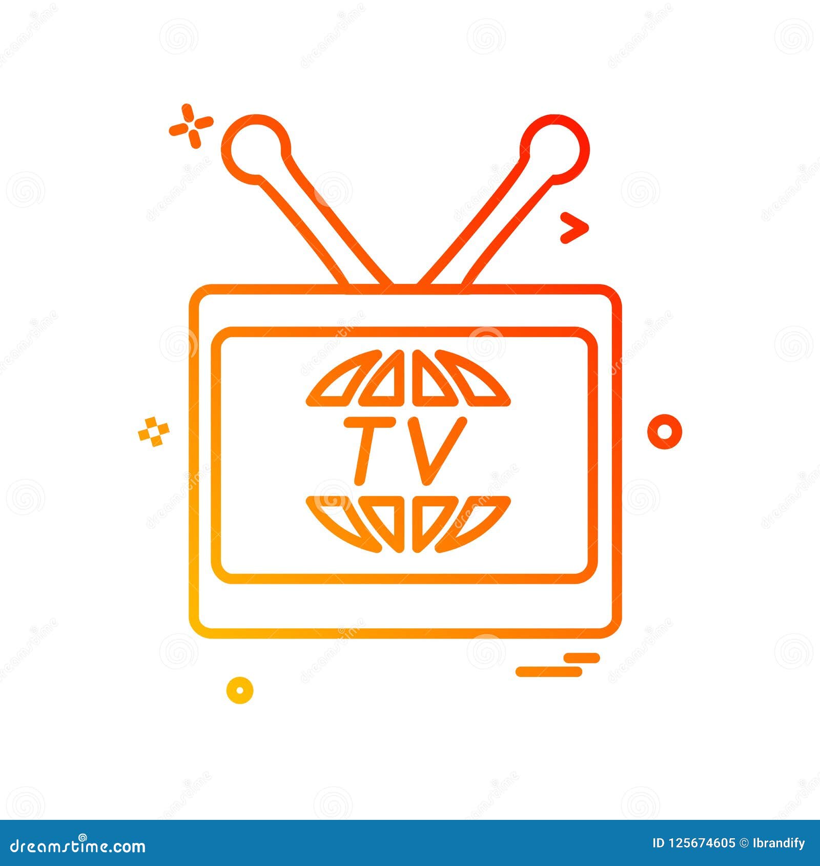 TV icon design vector stock vector. Illustration of computer - 125674605