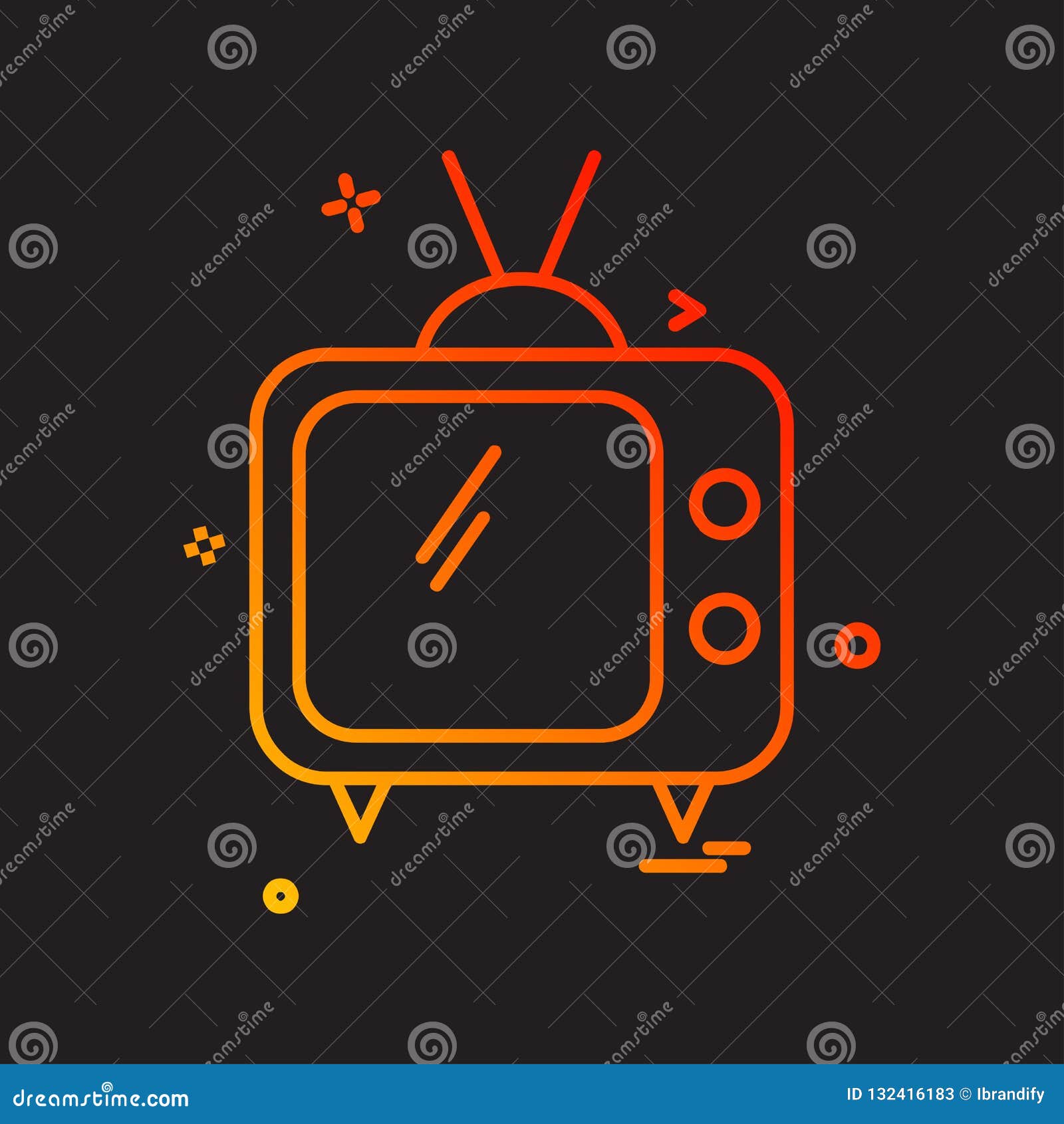 TV icon design vector stock vector. Illustration of media - 132416183