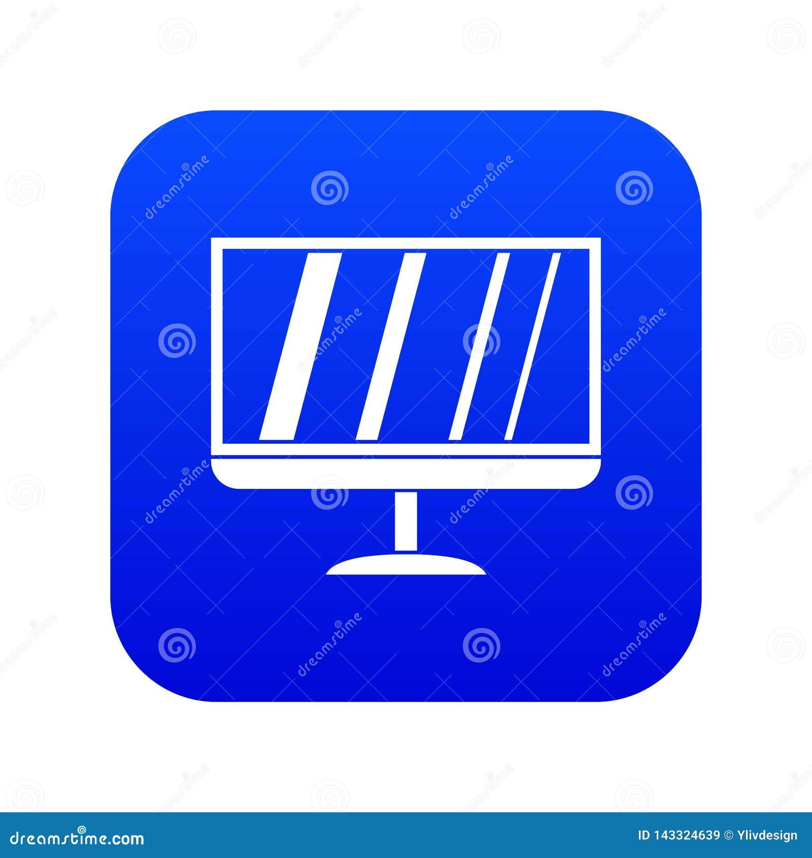 TV icon digital blue stock vector. Illustration of futuristic - 143324639