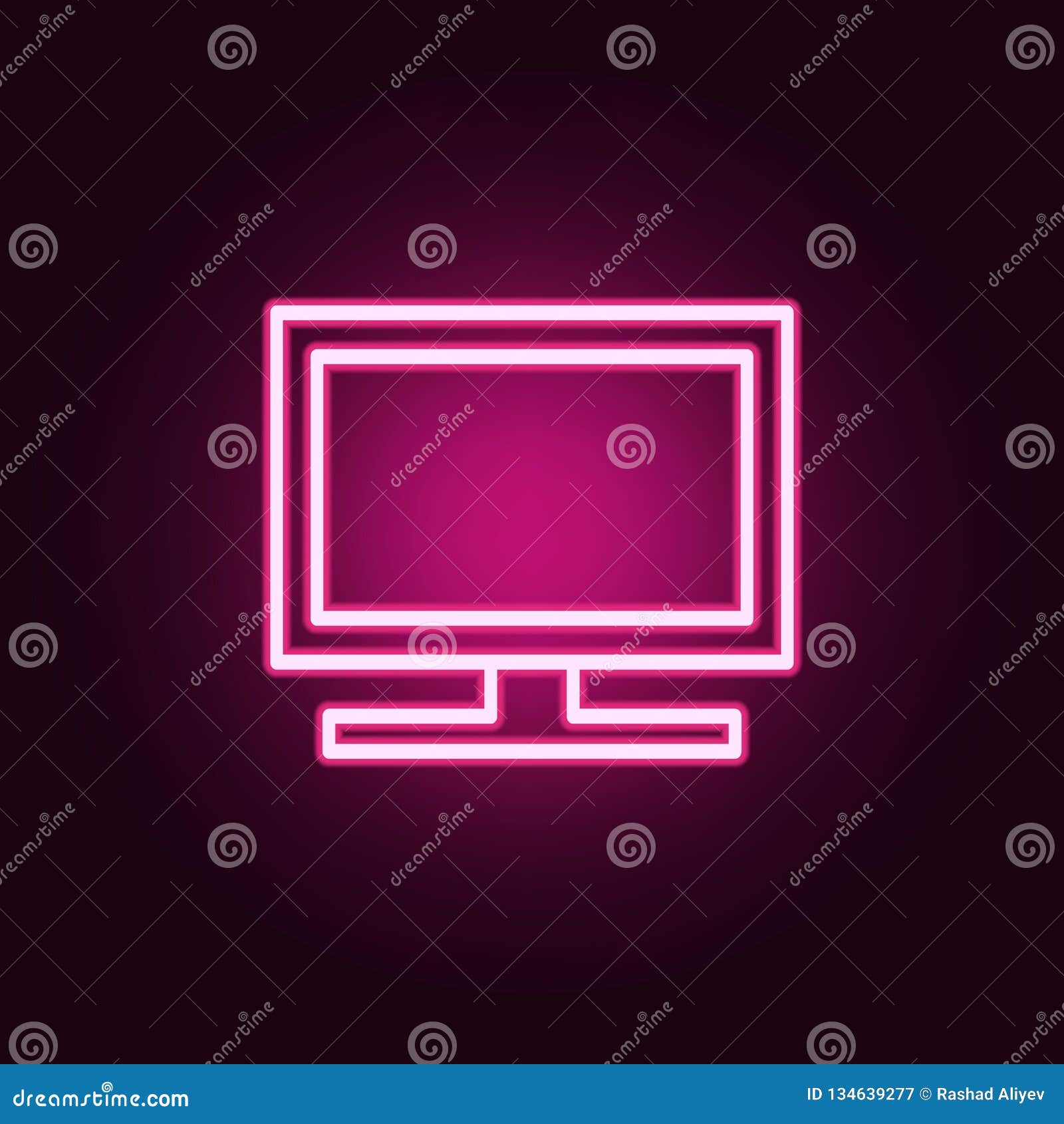 TV Icon. Elements of Web in Neon Style Icons Stock Illustration ...