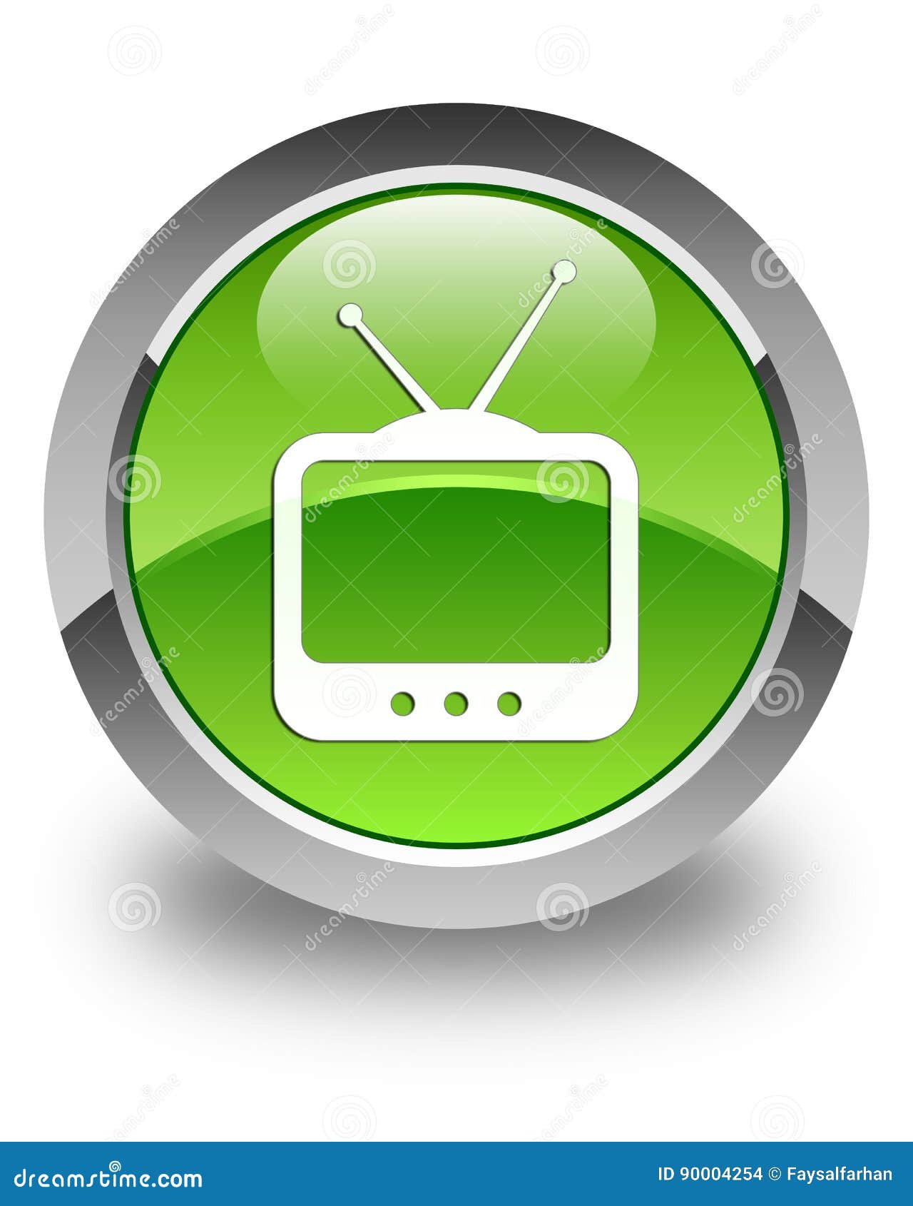 TV Icon Glossy Green Round Button Stock Illustration - Illustration of ...