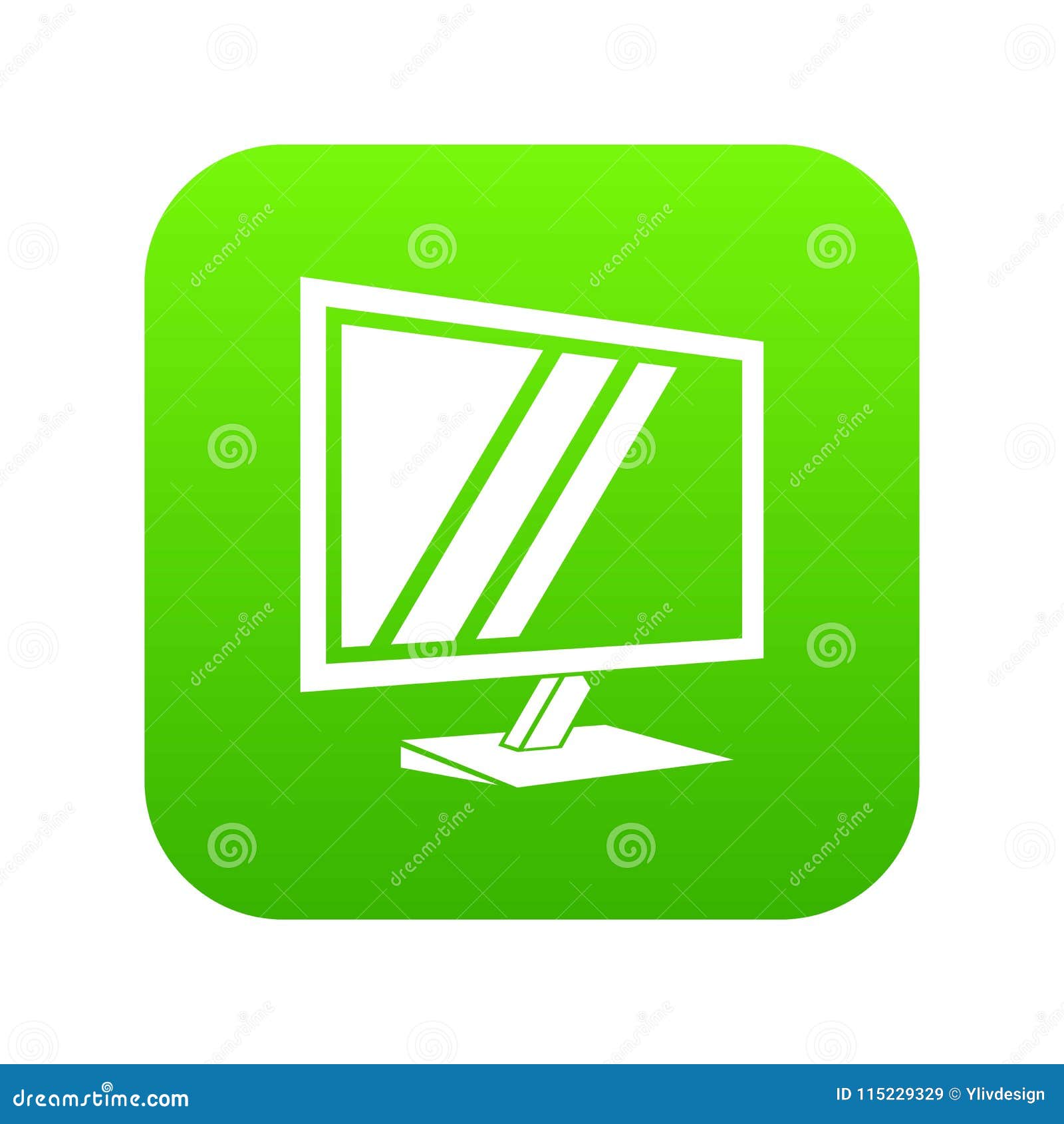 Tv icon green vector stock vector. Illustration of broadcast - 115229329