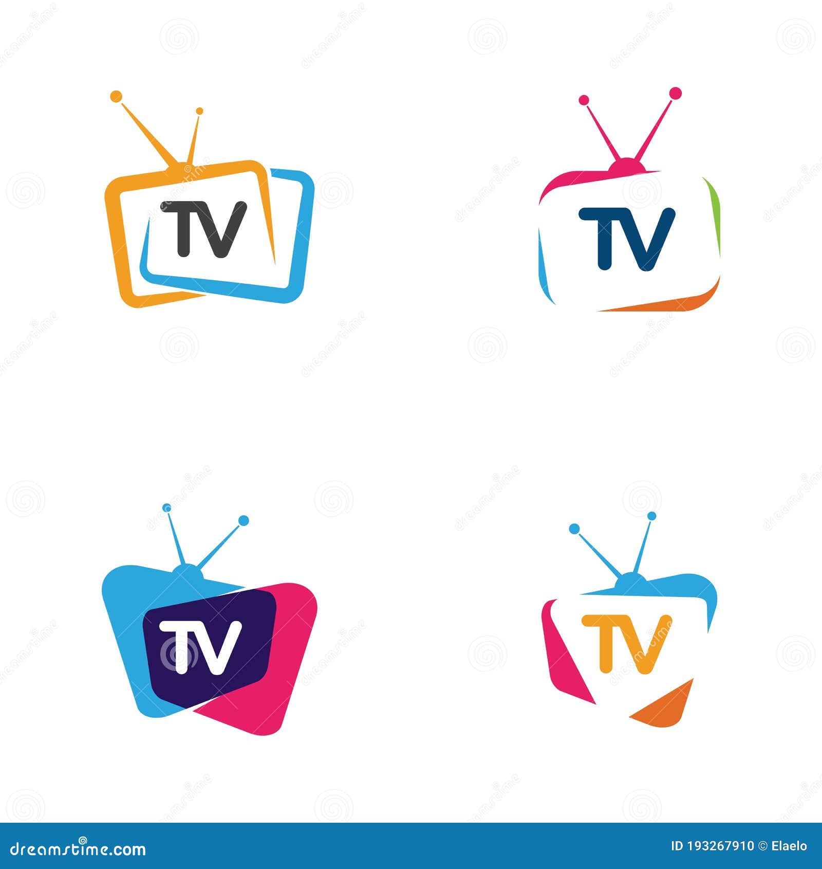 TV Icon Logo Vector Illustration Design Stock Vector - Illustration of ...