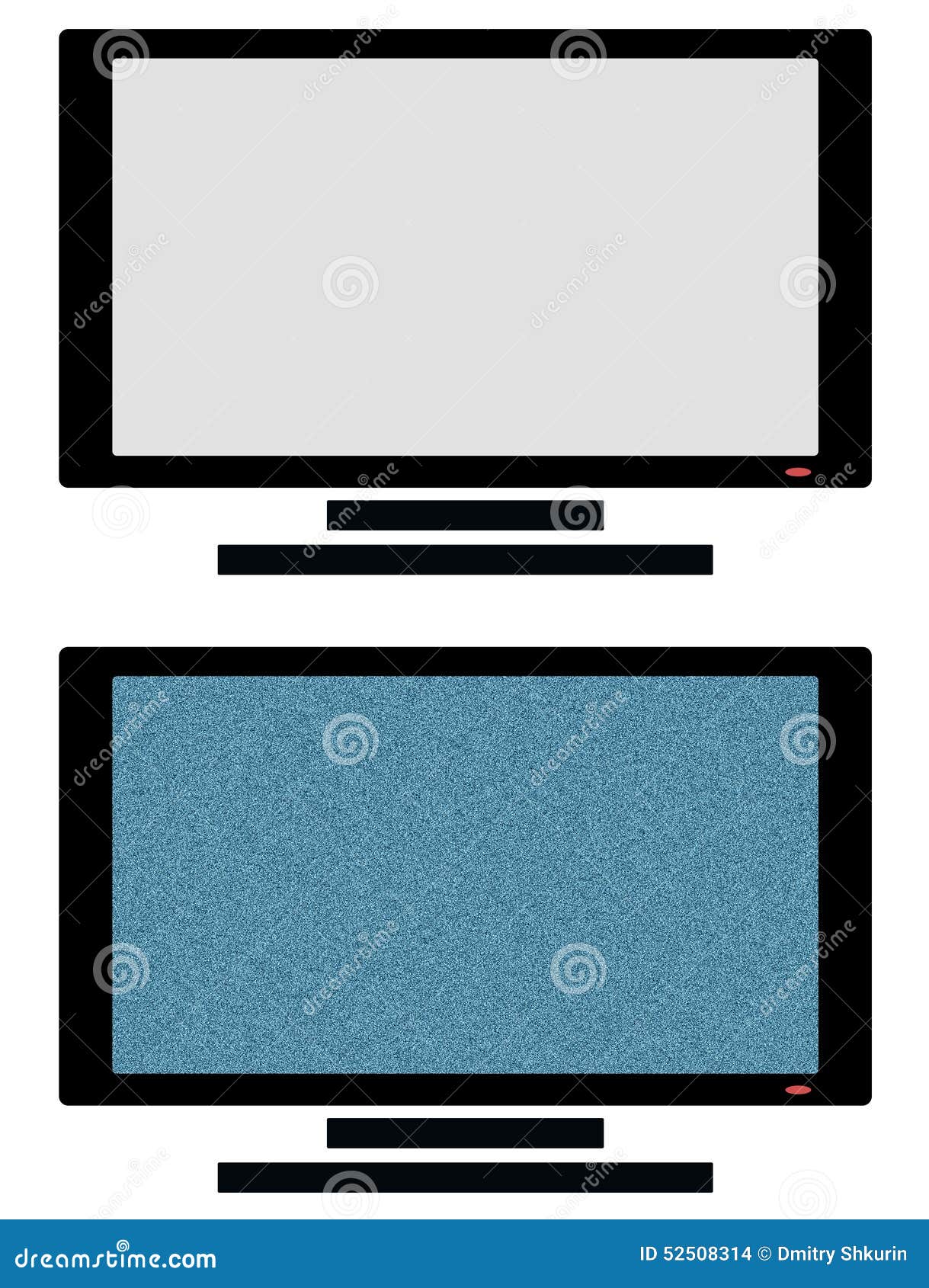 Tv icon (on and off state) stock illustration. Illustration of white ...