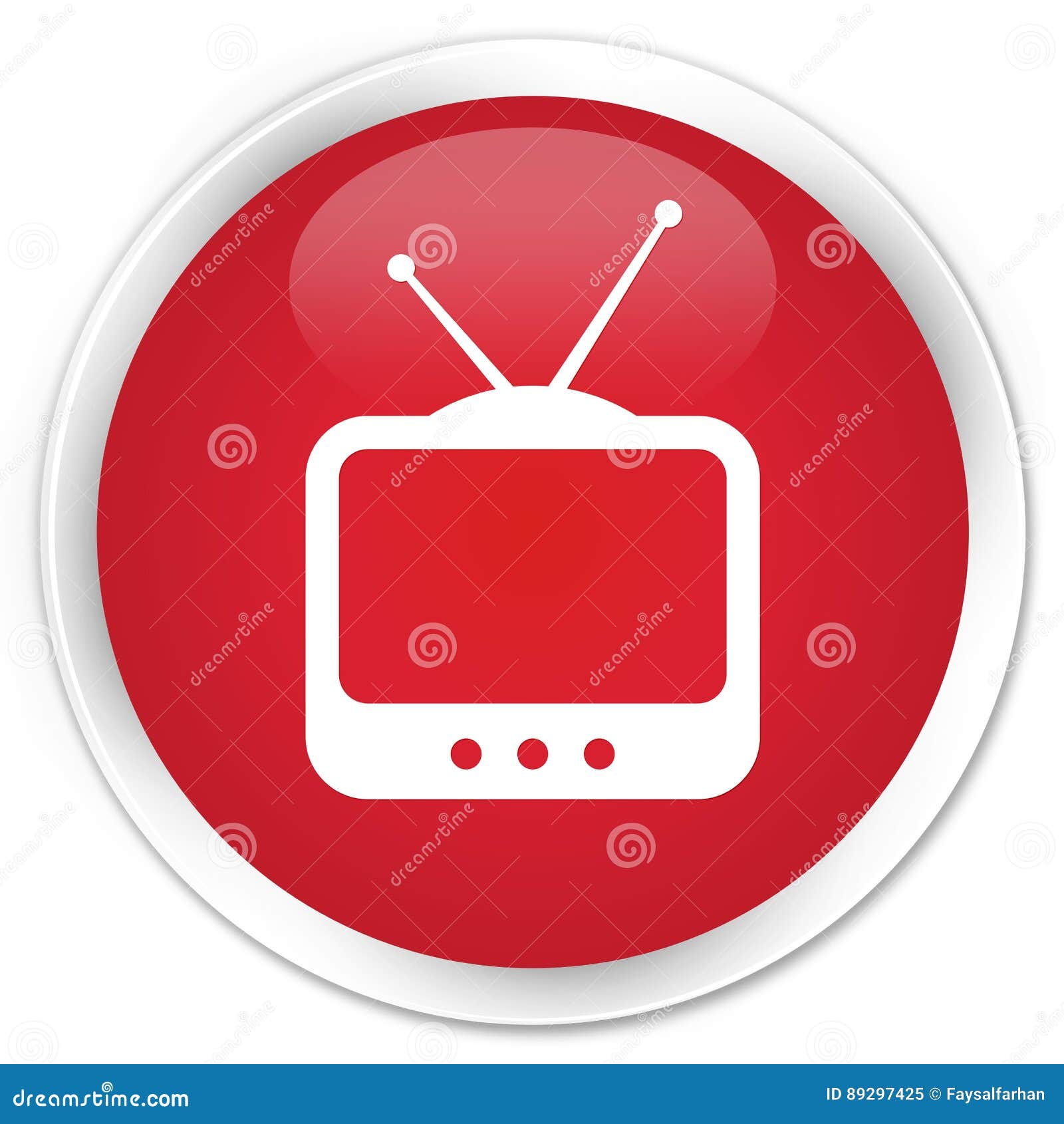 TV Icon Premium Red Round Button Stock Illustration - Illustration of ...