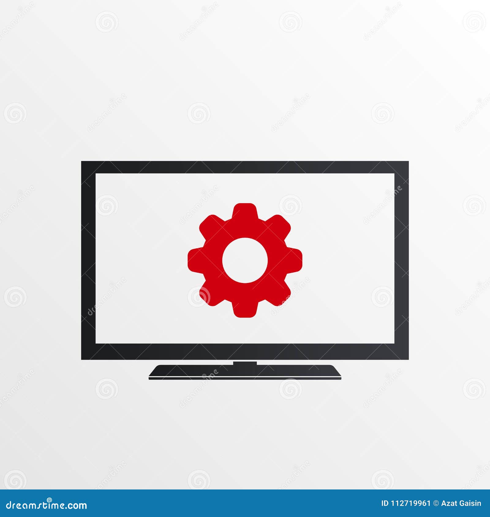 TV Icon with Settings Sign. TV Icon and Customize, Setup, Manage ...