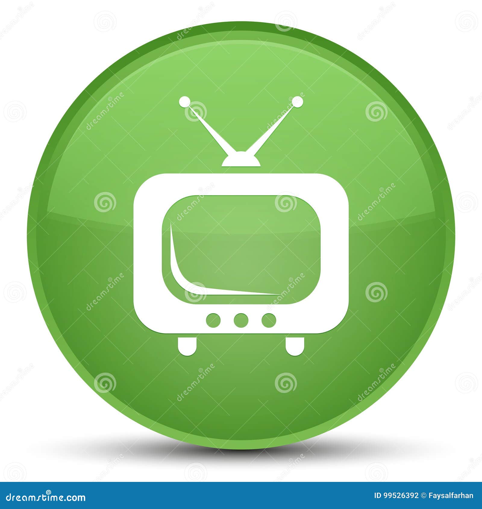 TV Icon Special Soft Green Round Button Stock Illustration ...