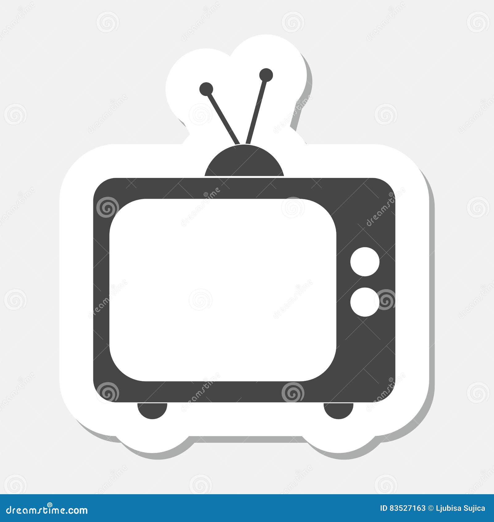 Tv icon sticker stock vector. Illustration of design - 83527163