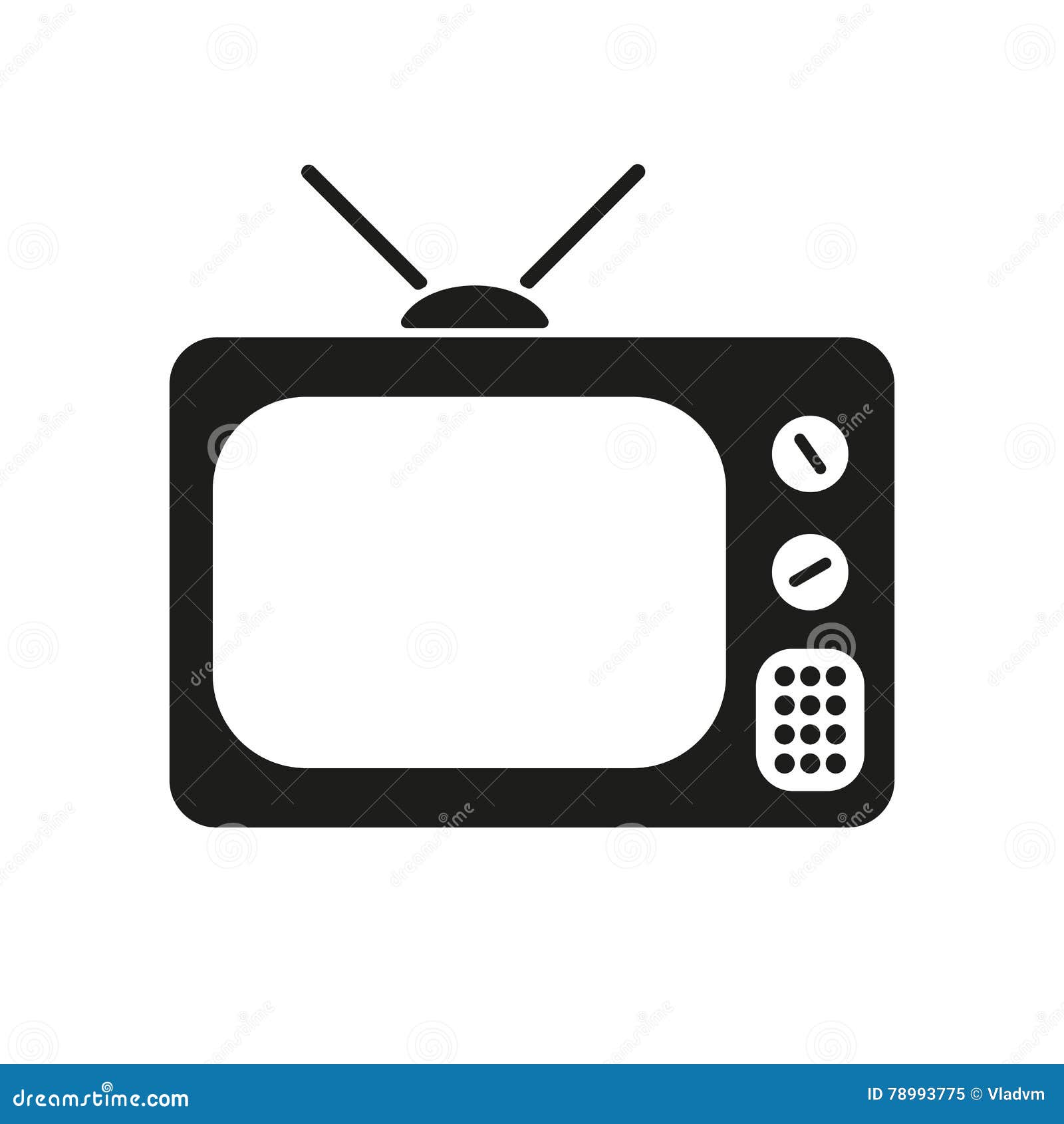 The Tv Icon. Television Symbol Stock Vector - Illustration of isolated ...