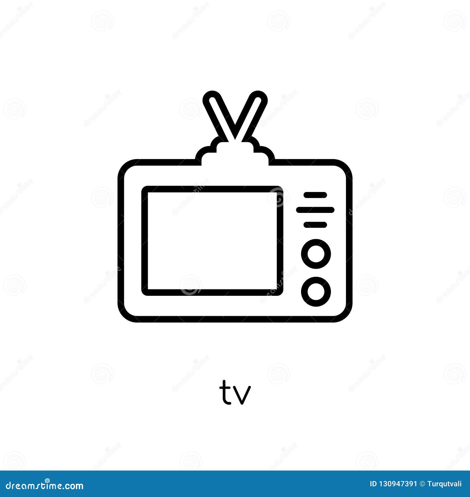 Tv Icon. Trendy Modern Flat Linear Vector Tv Icon on White Background ...