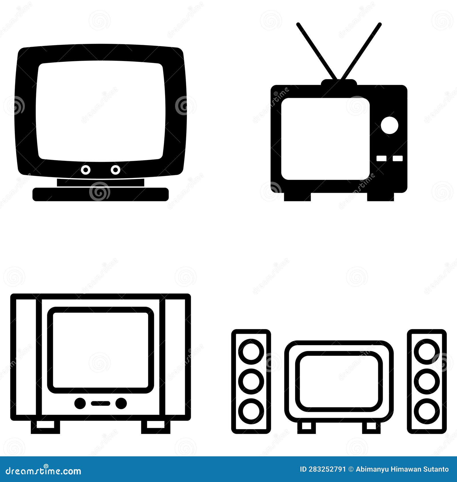 Tv icon vector stock vector. Illustration of modern - 283252791