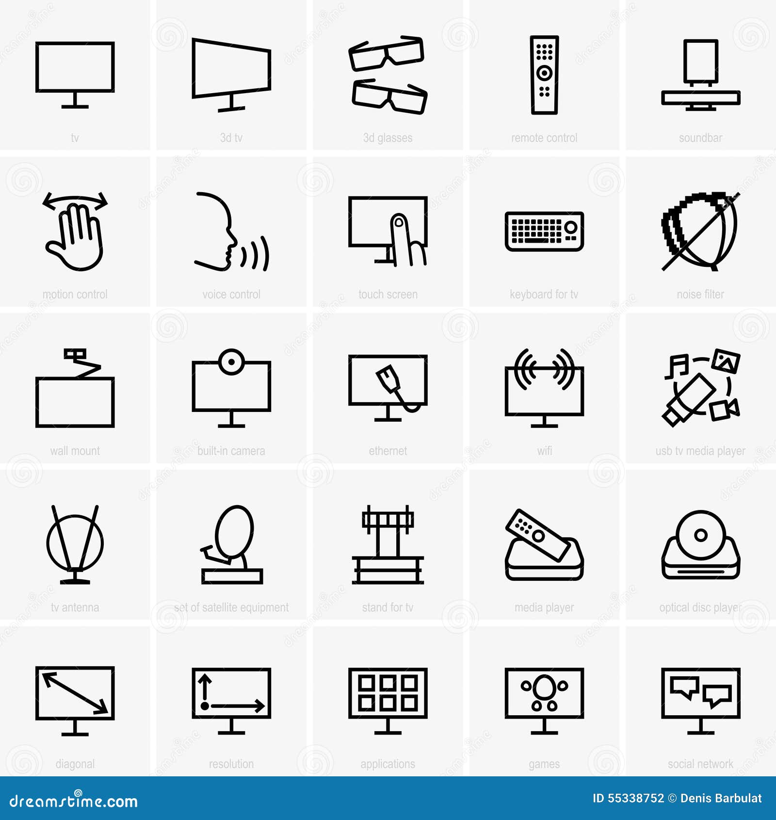 TV icons stock vector. Illustration of network, graphic - 55338752