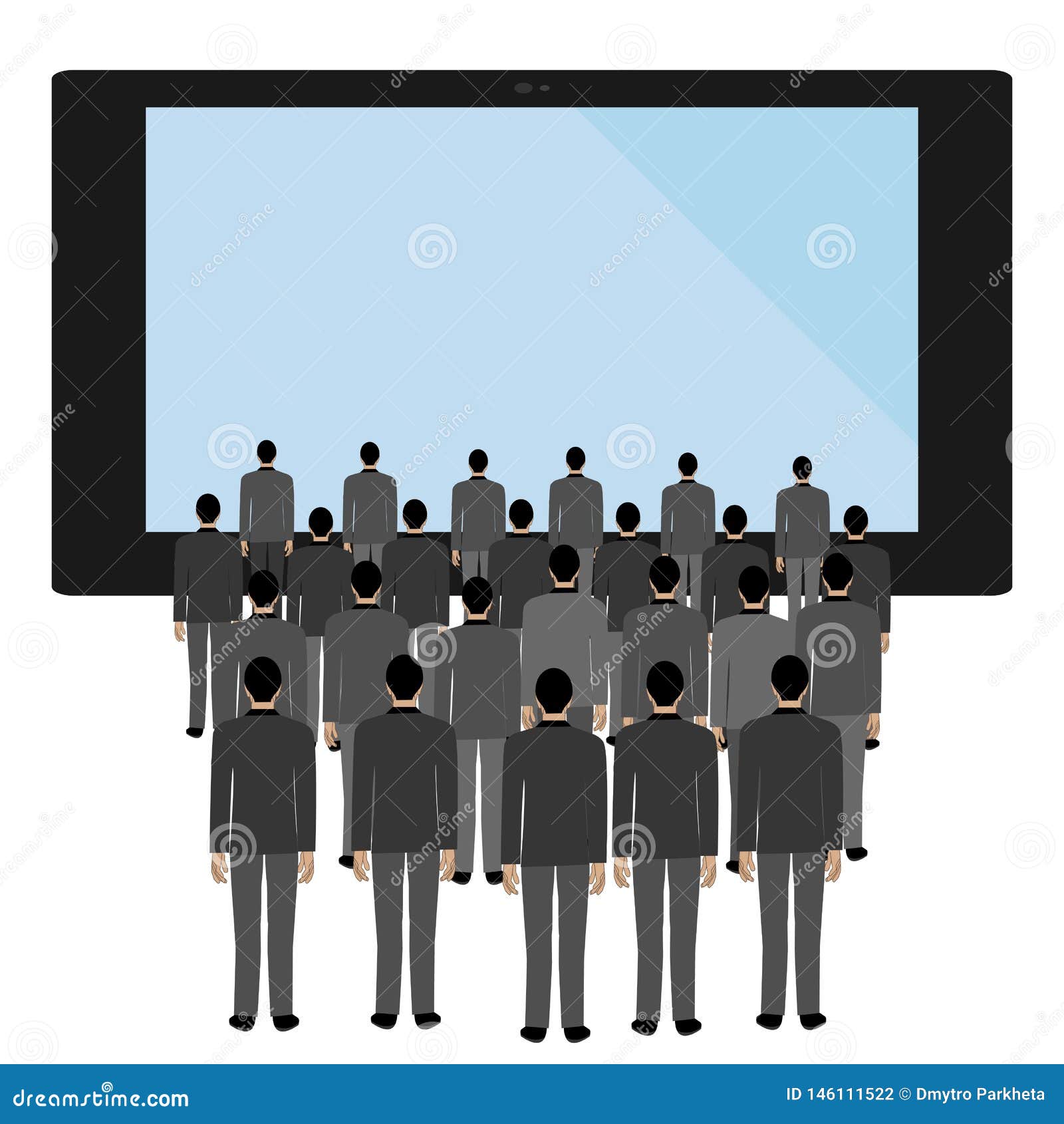 TV influence on a person stock vector. Illustration of vector - 146111522