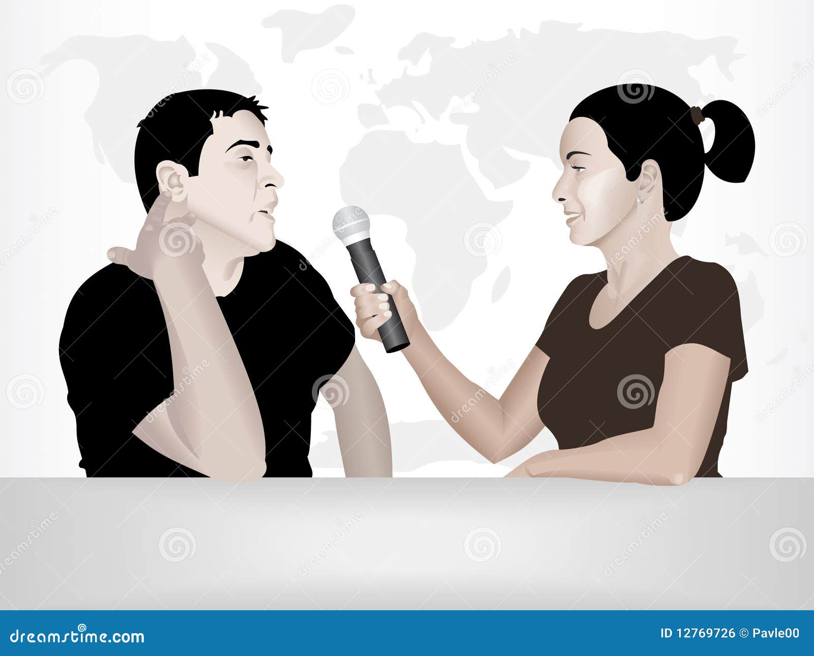 TV interview stock vector. Illustration of journalism - 12769726