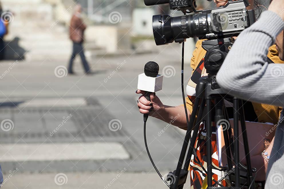TV interview stock photo. Image of media, information - 25903754