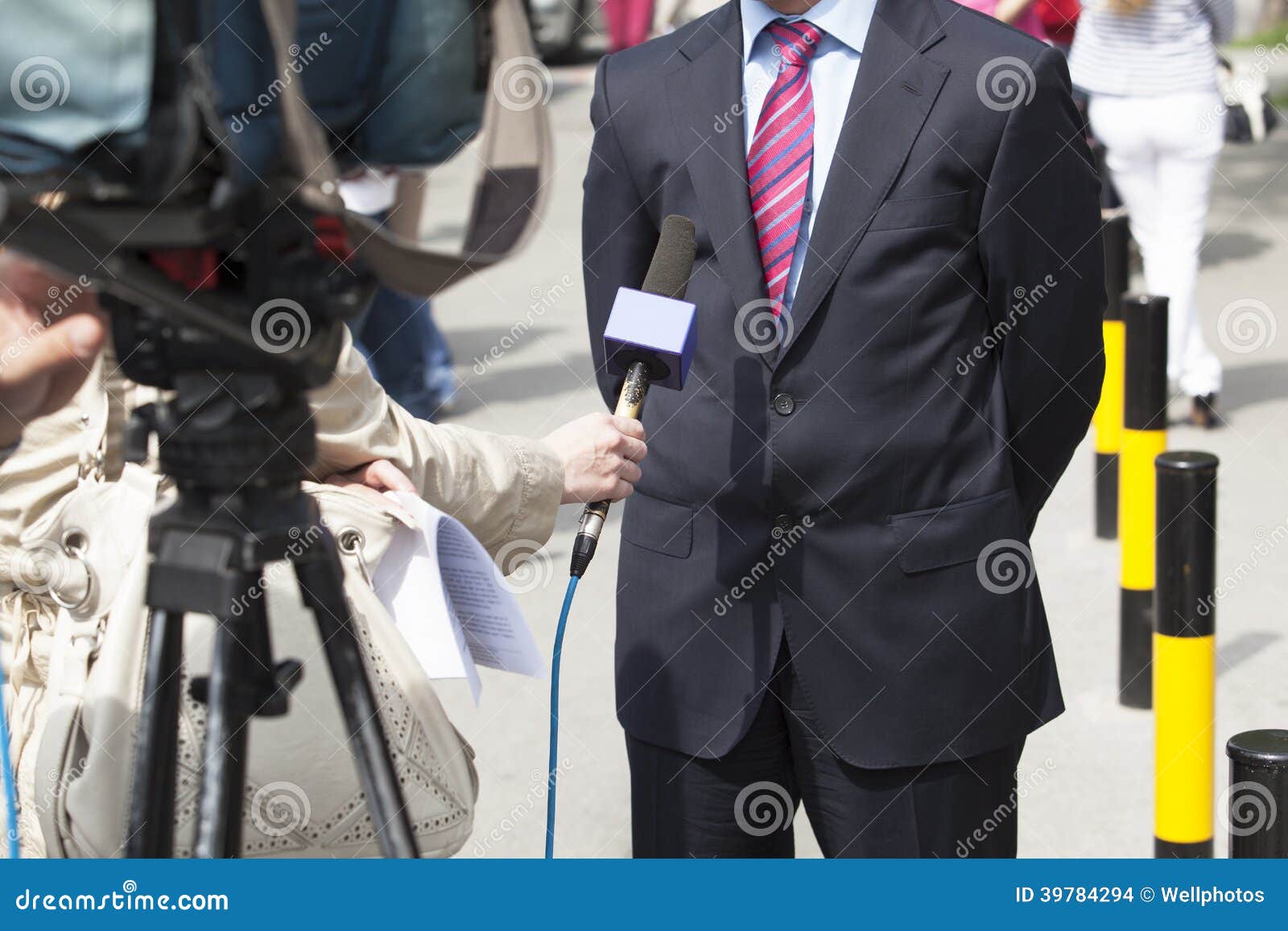 TV interview stock photo. Image of public, live, newspaper - 39784294