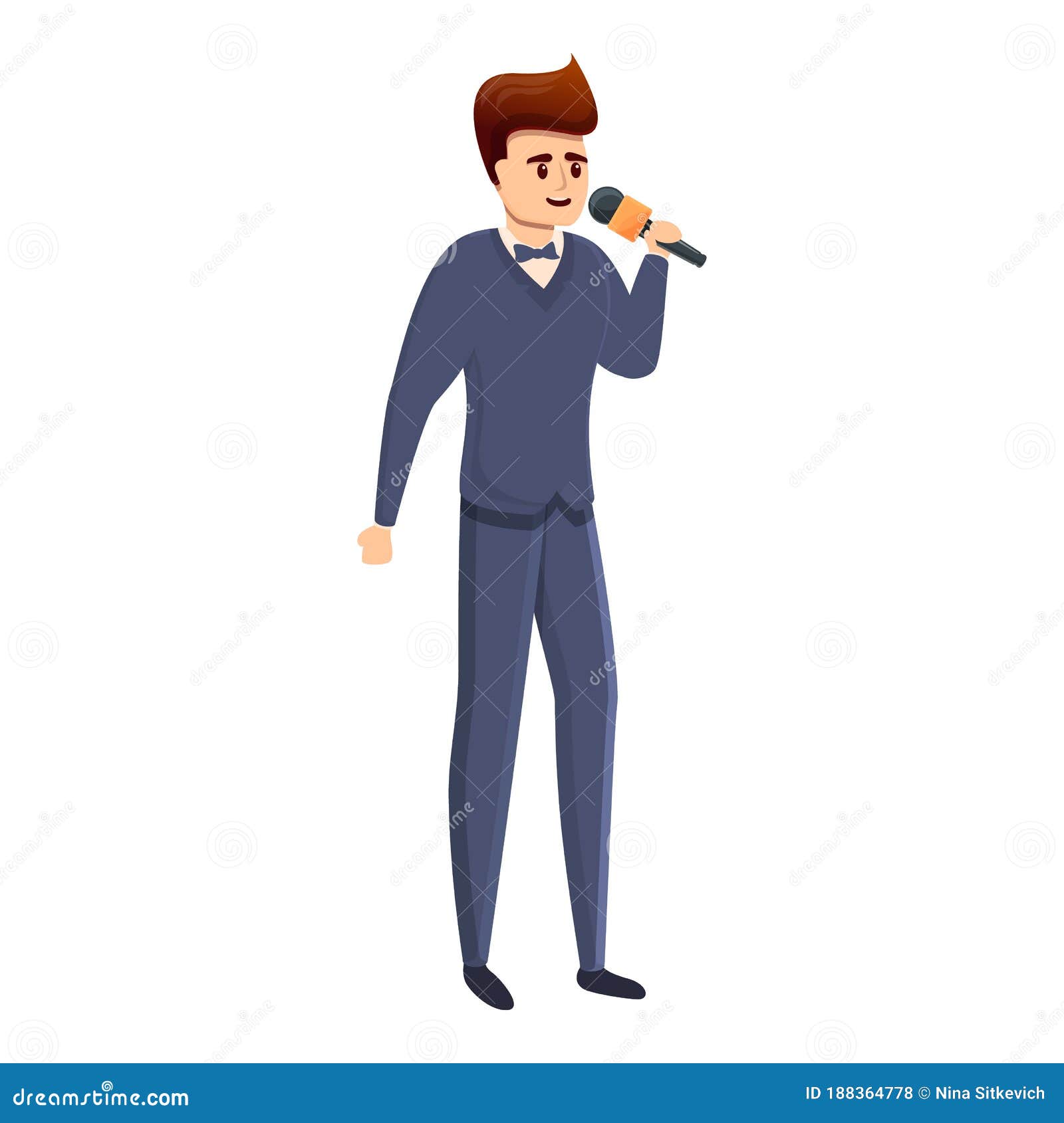 Tv Journalist Icon, Cartoon Style Stock Vector - Illustration of ...