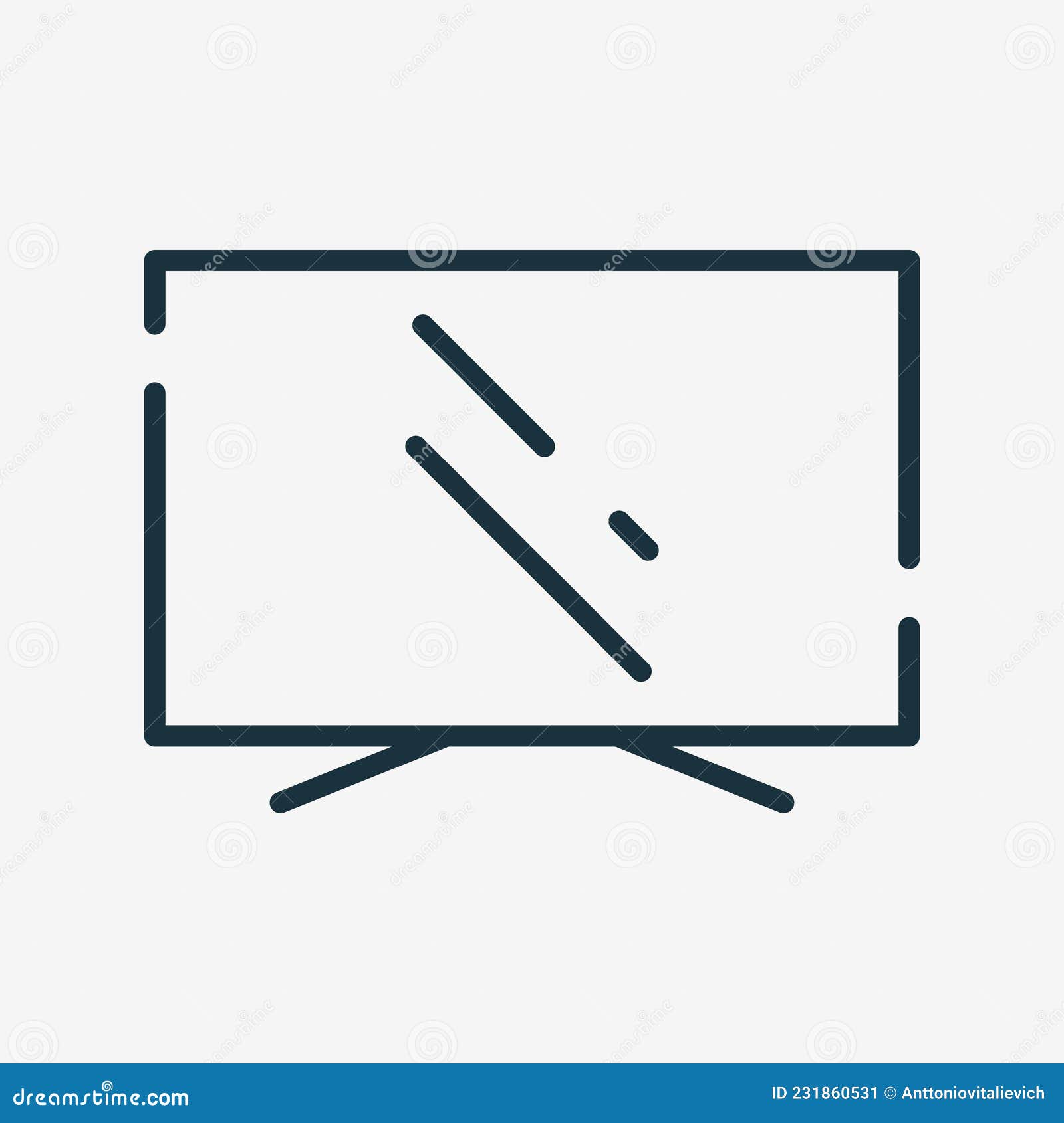 TV Line Icon. Lcd Display Screen Linear Icon. Editable Stroke Stock ...