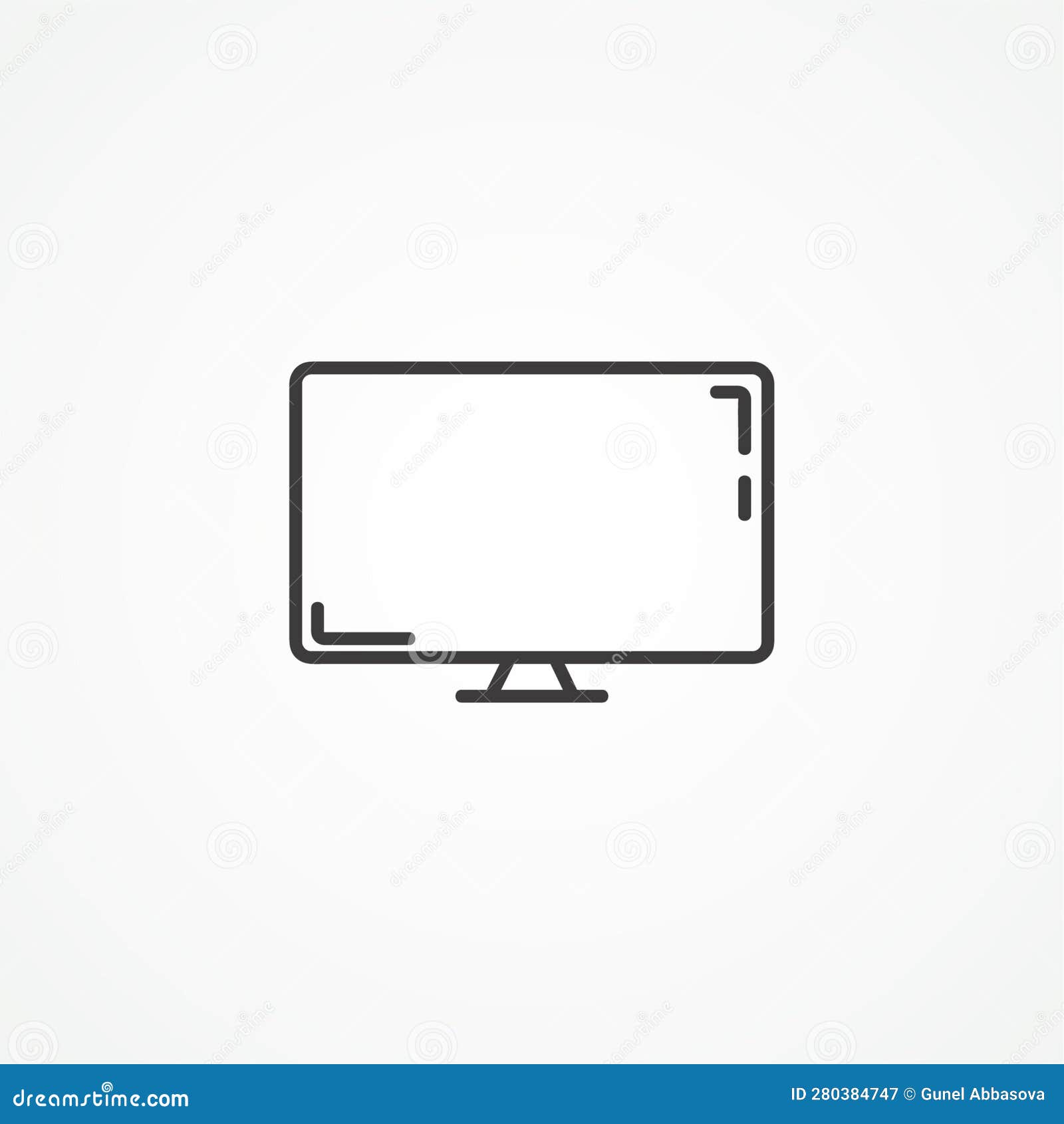 Tv line icon. stock vector. Illustration of movie, show - 280384747