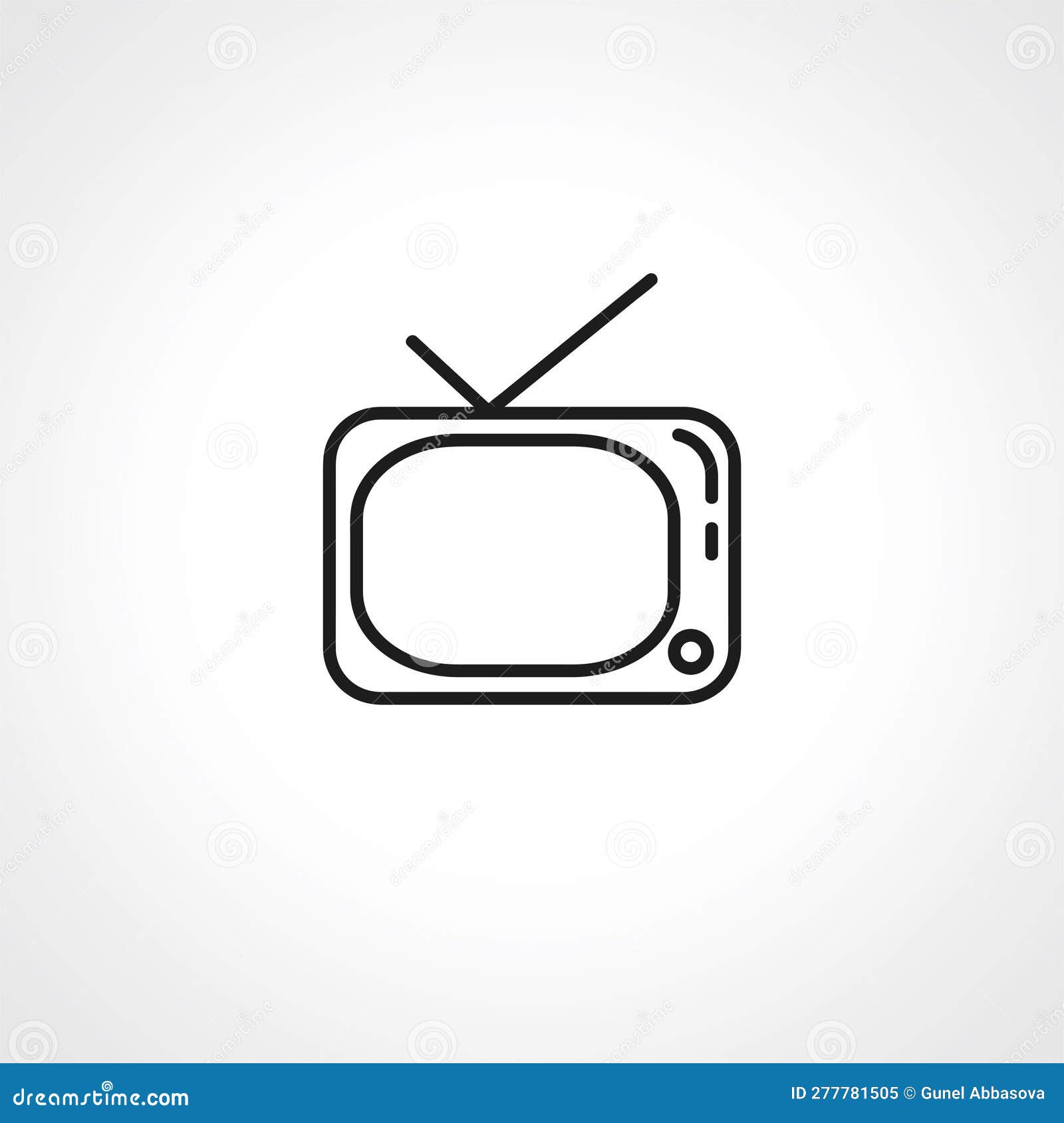 Tv line icon. old TV icon stock vector. Illustration of news - 277781505