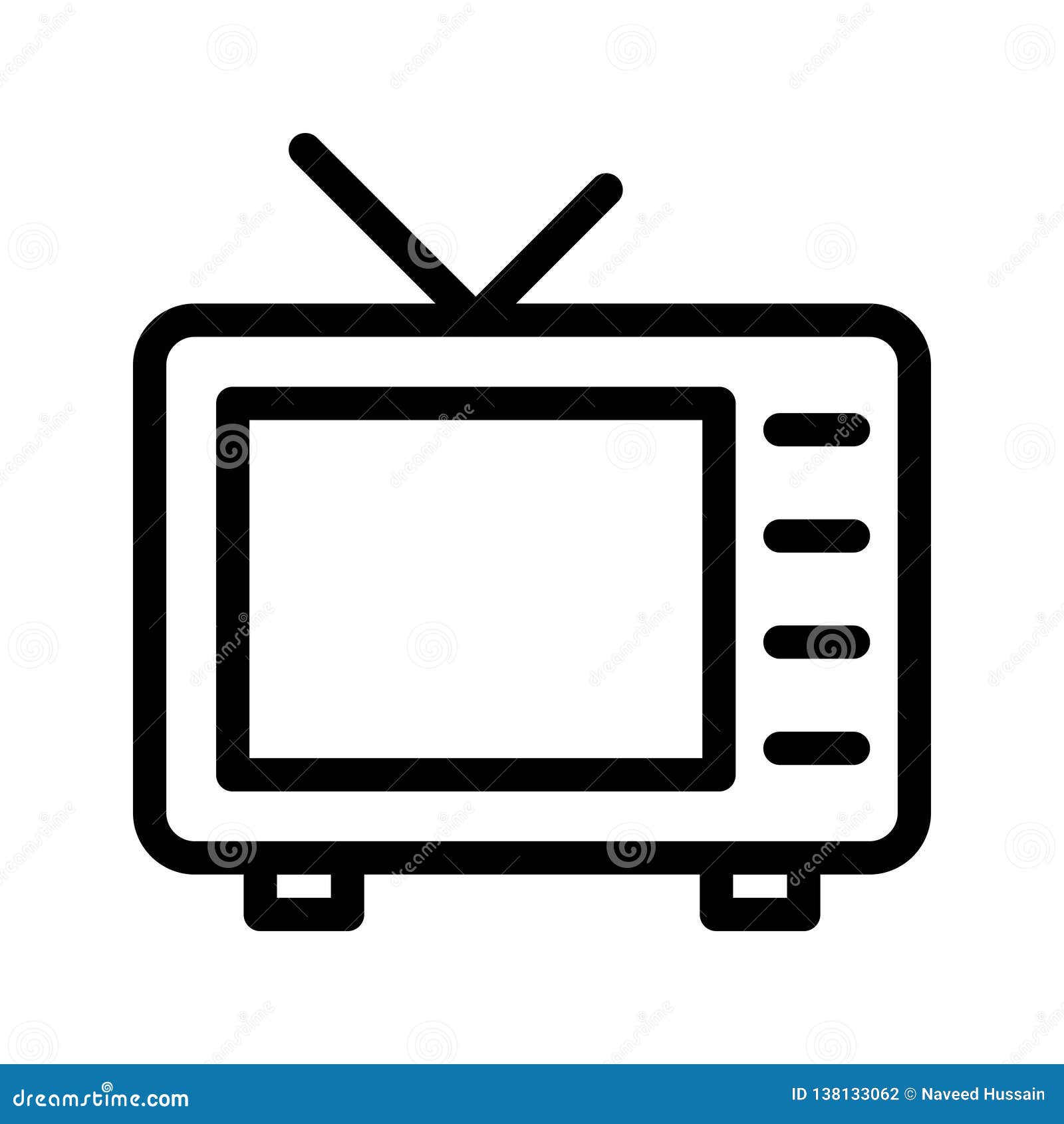 TV line vector icon stock vector. Illustration of design - 138133062