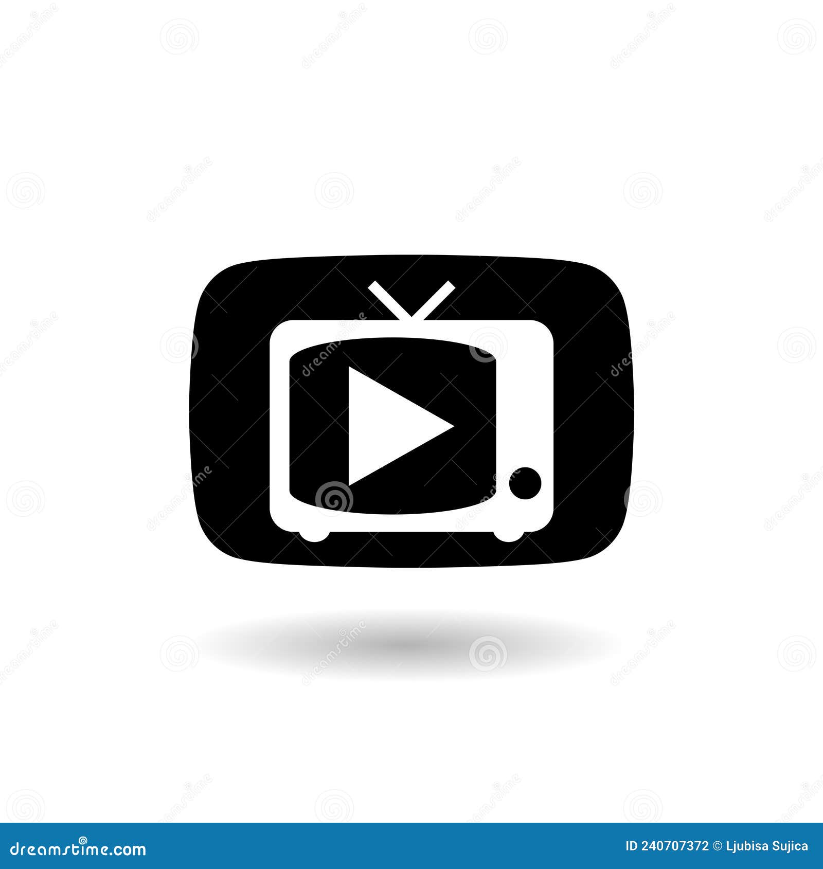 TV Live Streaming Icon with Shadow Stock Vector - Illustration of ...