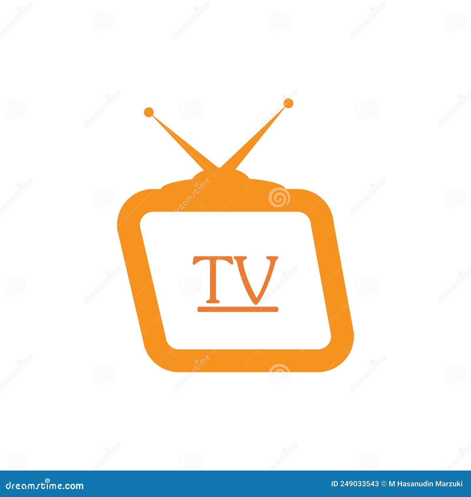 TV logo design flat icon stock vector. Illustration of graphic - 249033543