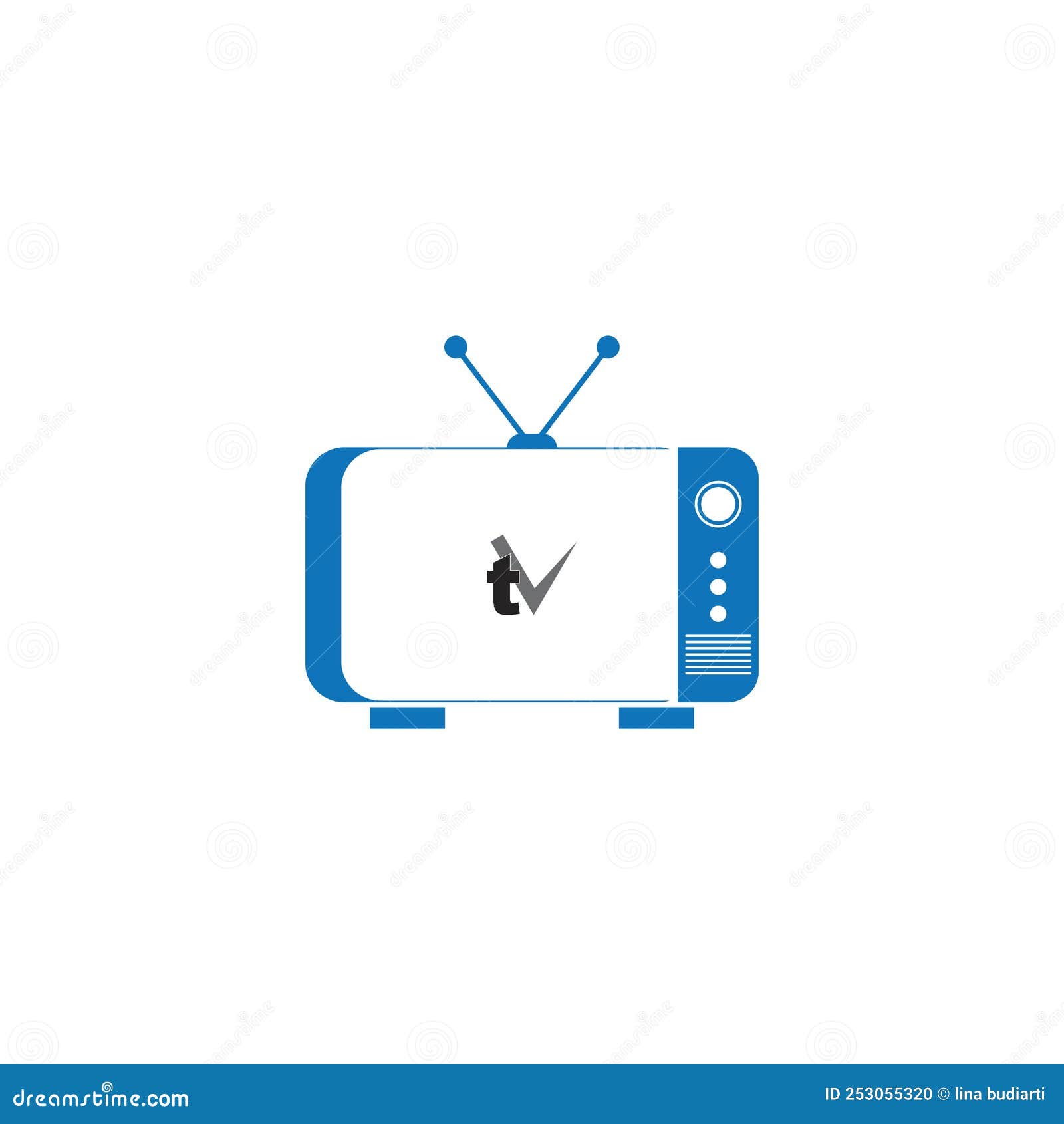 TV logo design stock vector. Illustration of analogue - 253055320