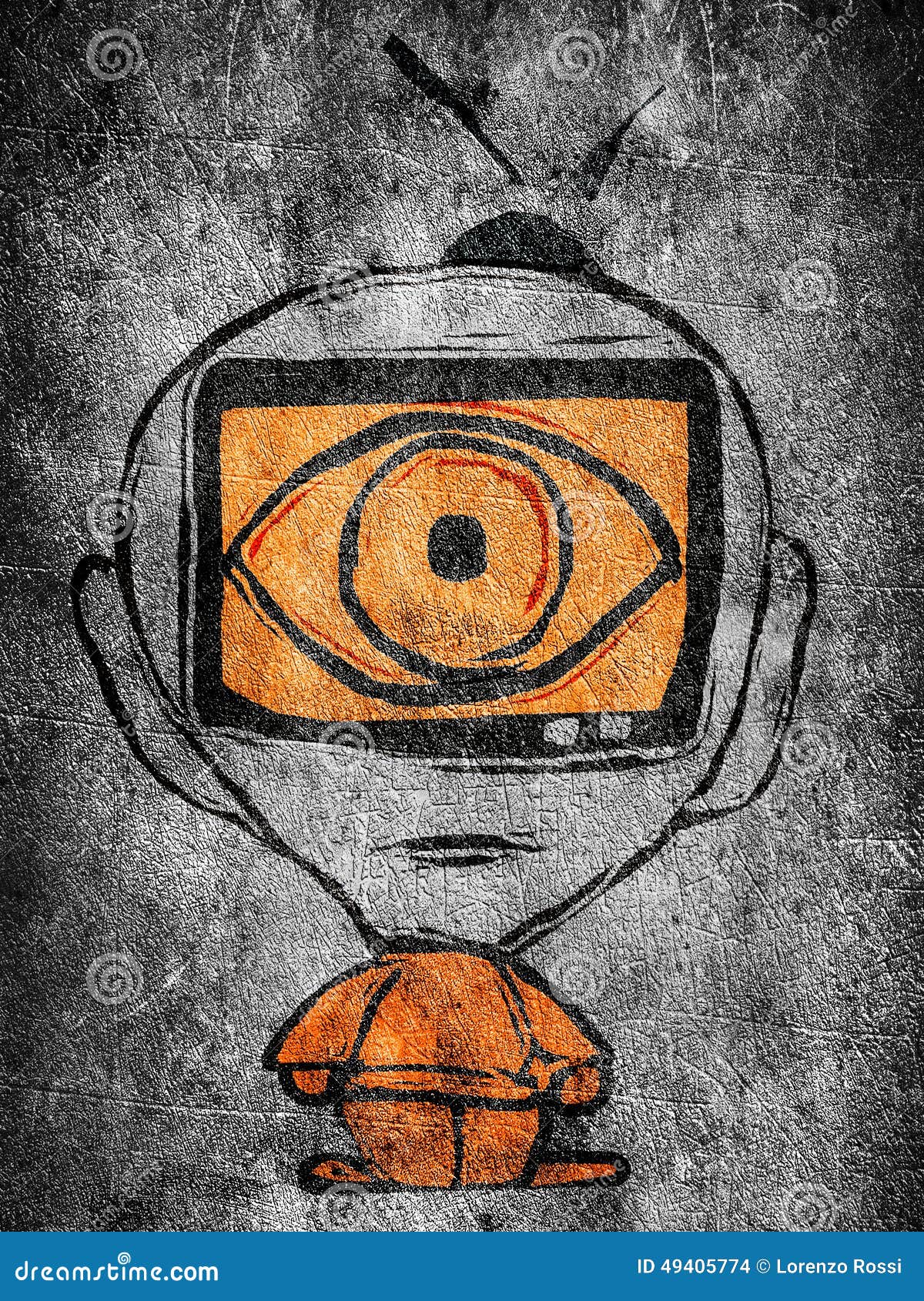 Tv man stock illustration. Illustration of human, concept - 49405774