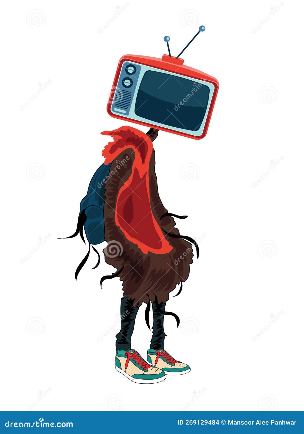Tv man mascot vector stock vector. Illustration of vector - 269129484