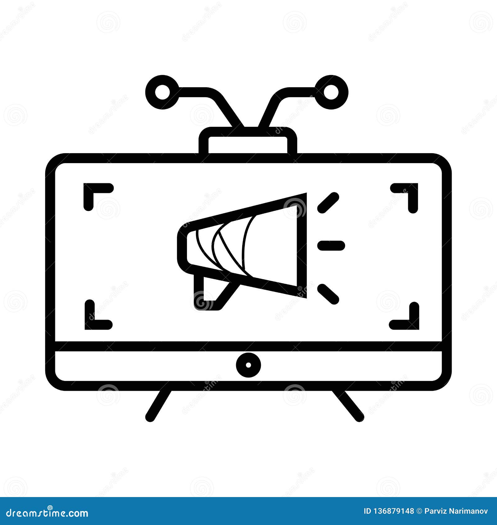TV marketing icon stock illustration. Illustration of strategy - 136879148