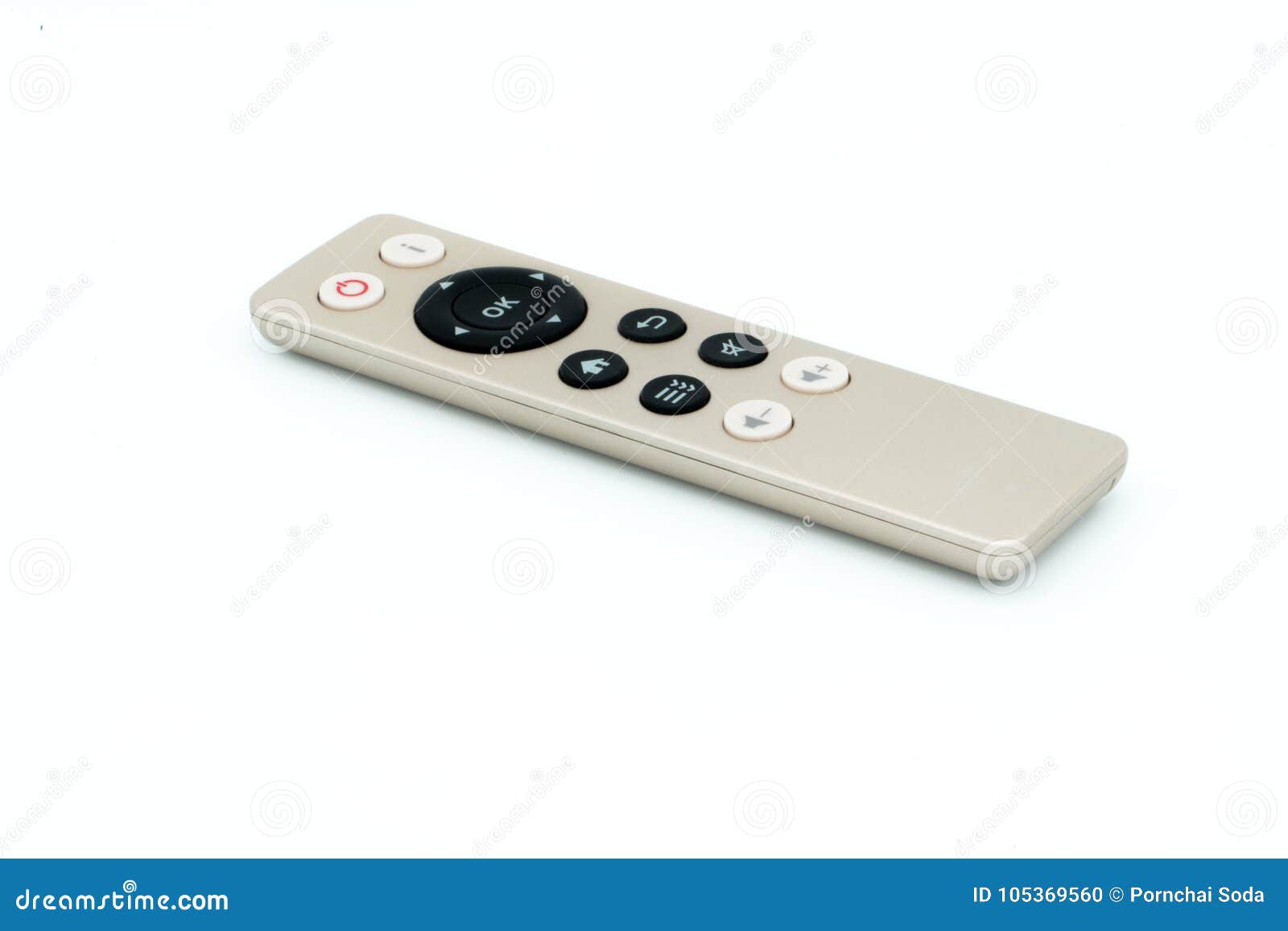 TV/Media Remote Control Gold Color Isolate Stock Photo - Image of ...