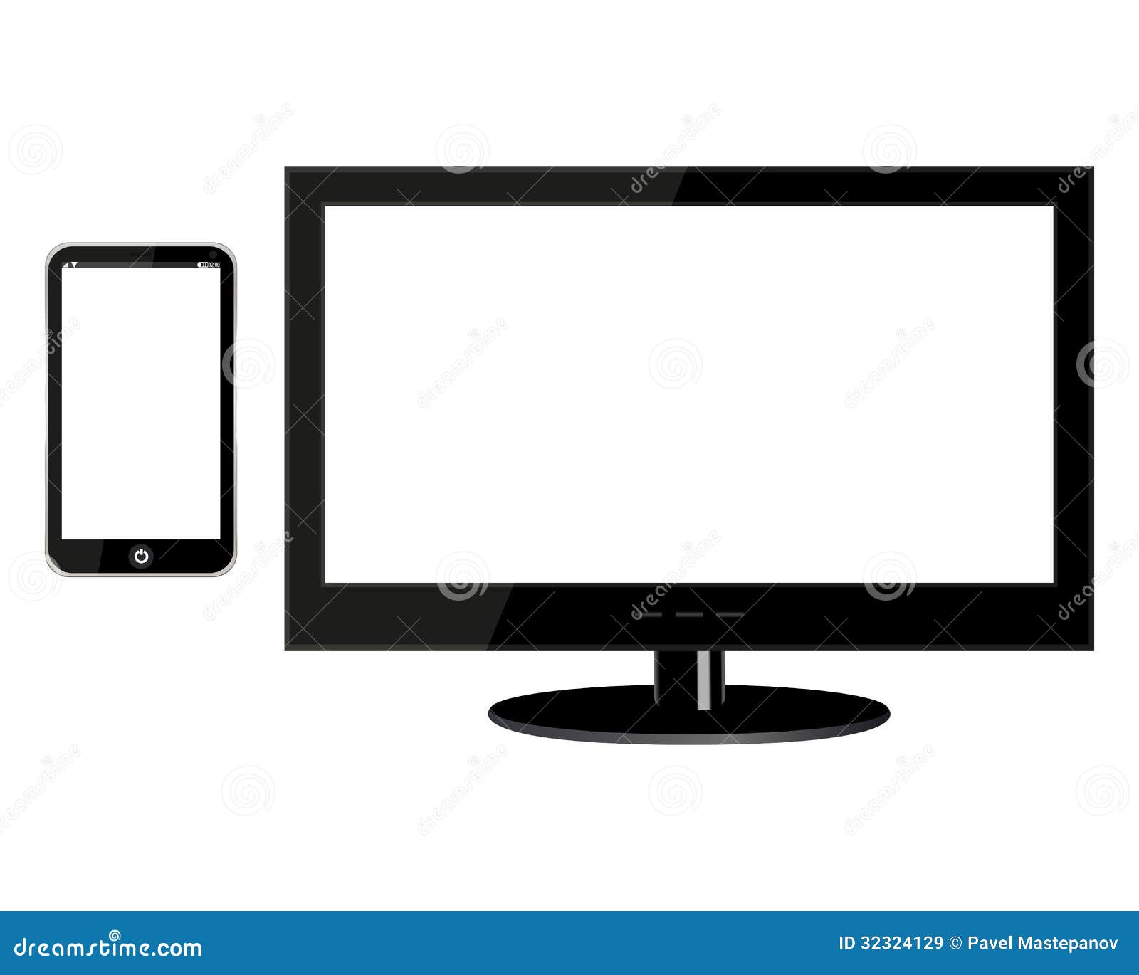 TV and mobile phone stock vector. Illustration of digital - 32324129