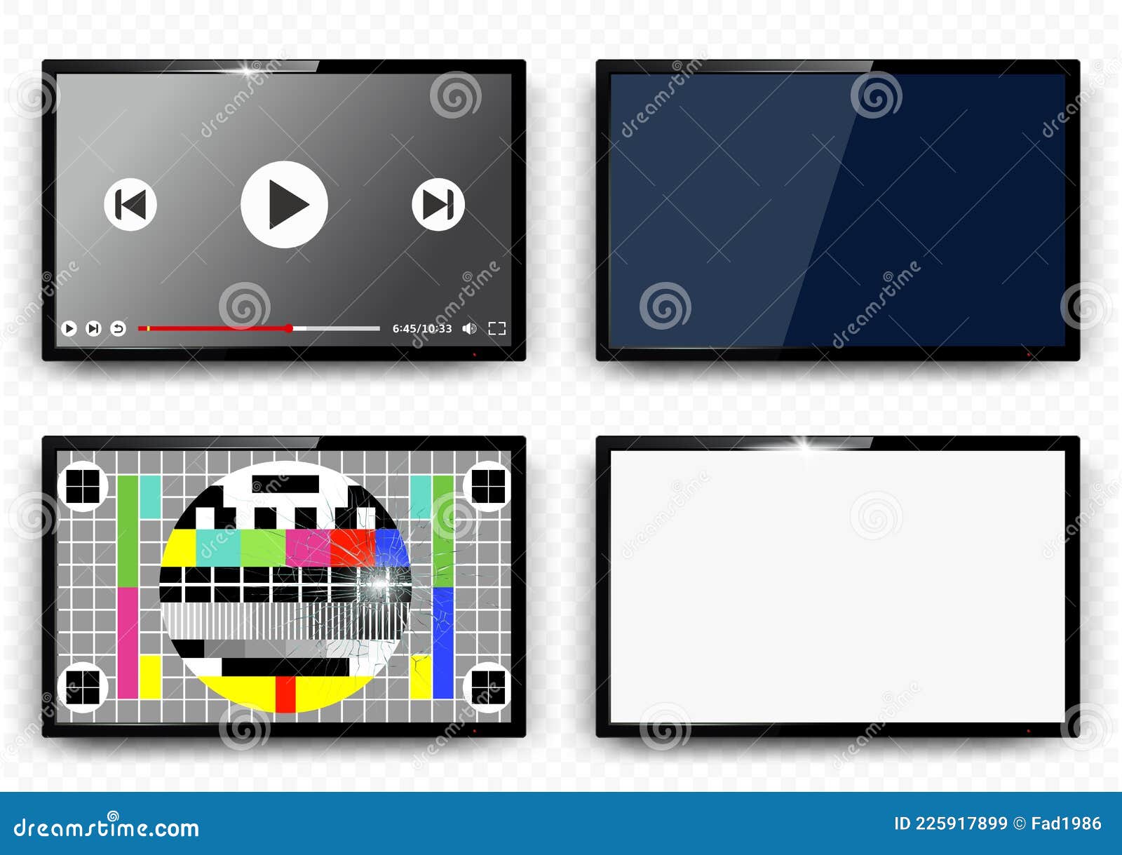 Realistic Tv Screen Template With Backlight Ambient Lighting Vector ...