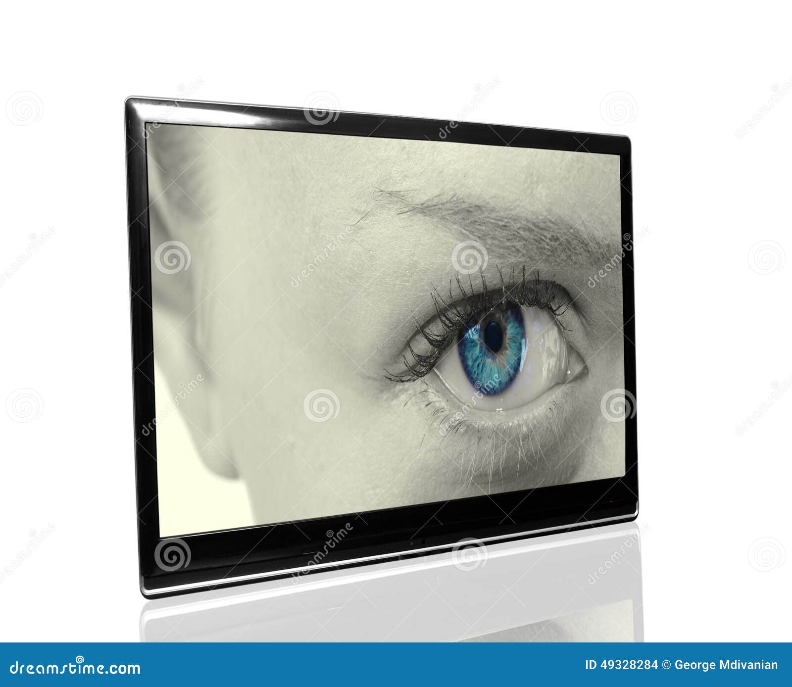 Tv monitor stock photo. Image of face, isolated, home - 49328284
