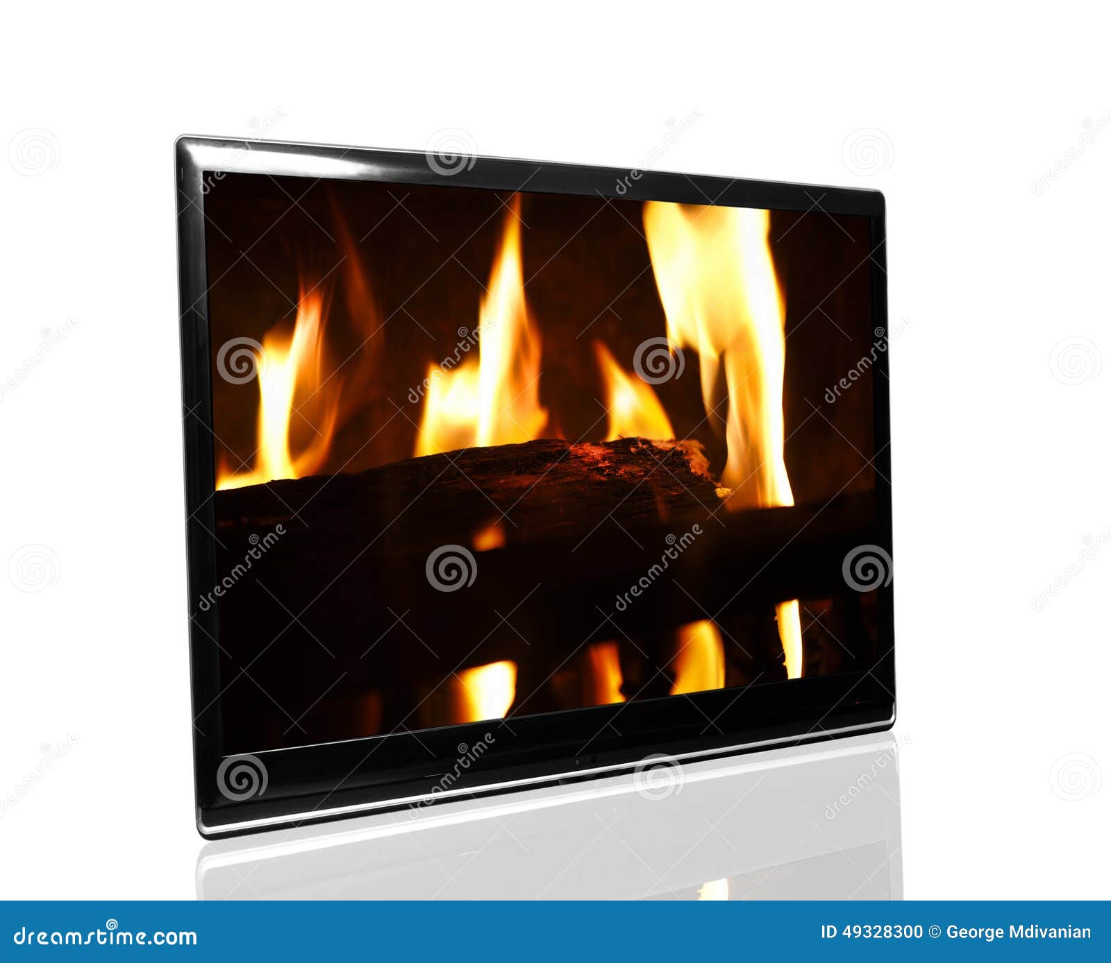 Tv monitor stock photo. Image of display, glossy, fire - 49328300