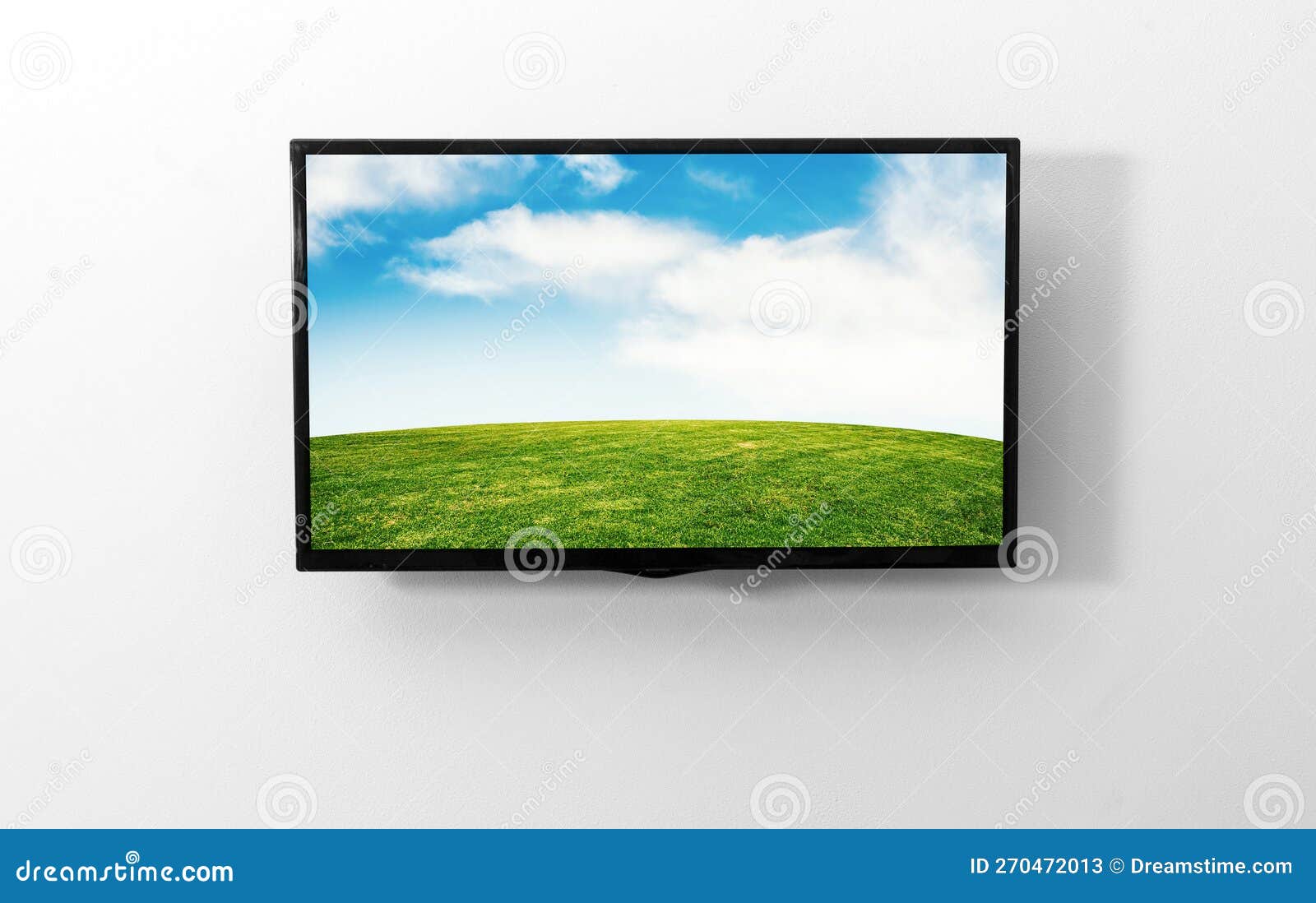 TV monitor on wall stock image. Image of panel, wide - 270472013