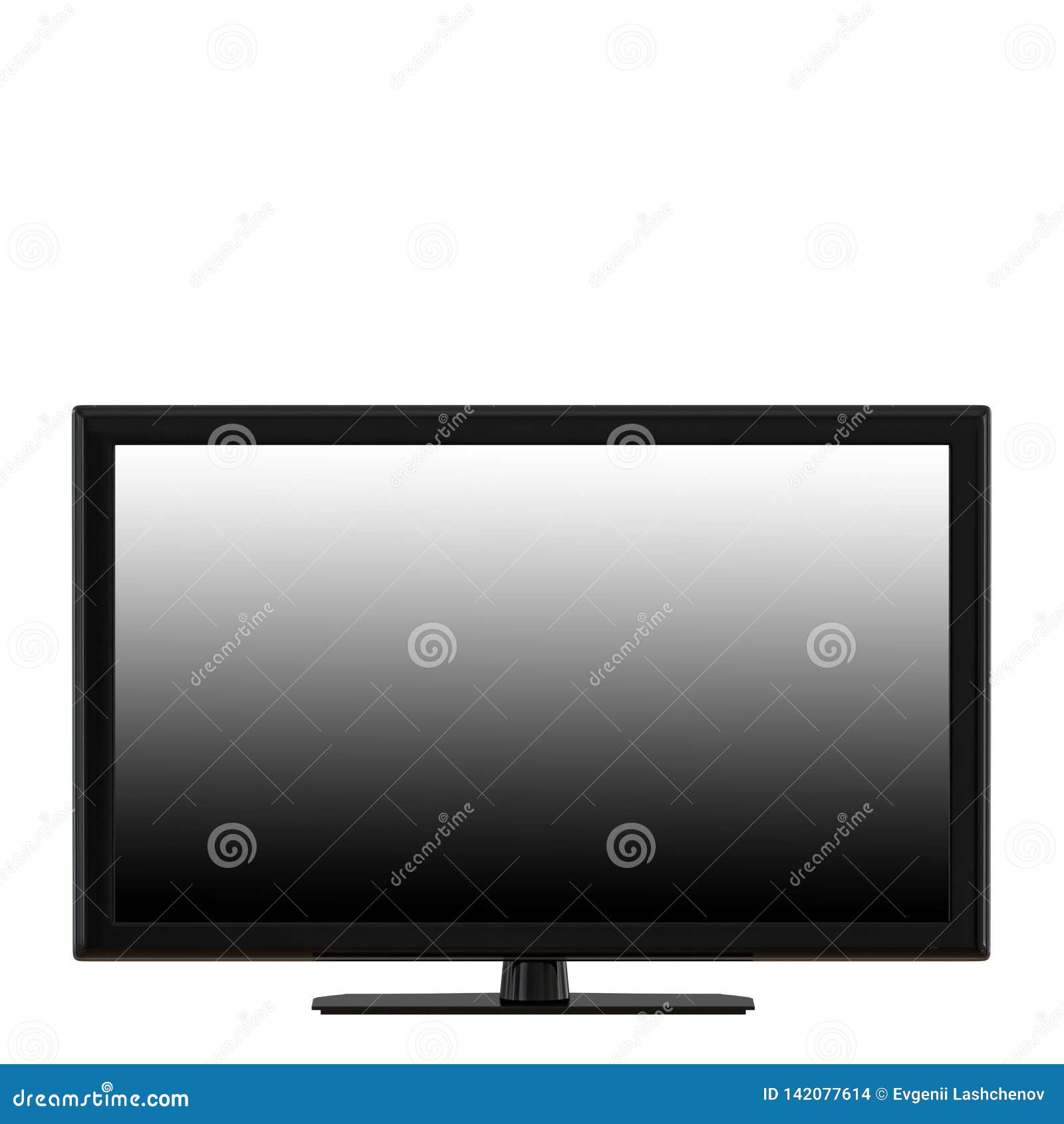 TV Monitor on White Background 3d Rendering Stock Illustration ...