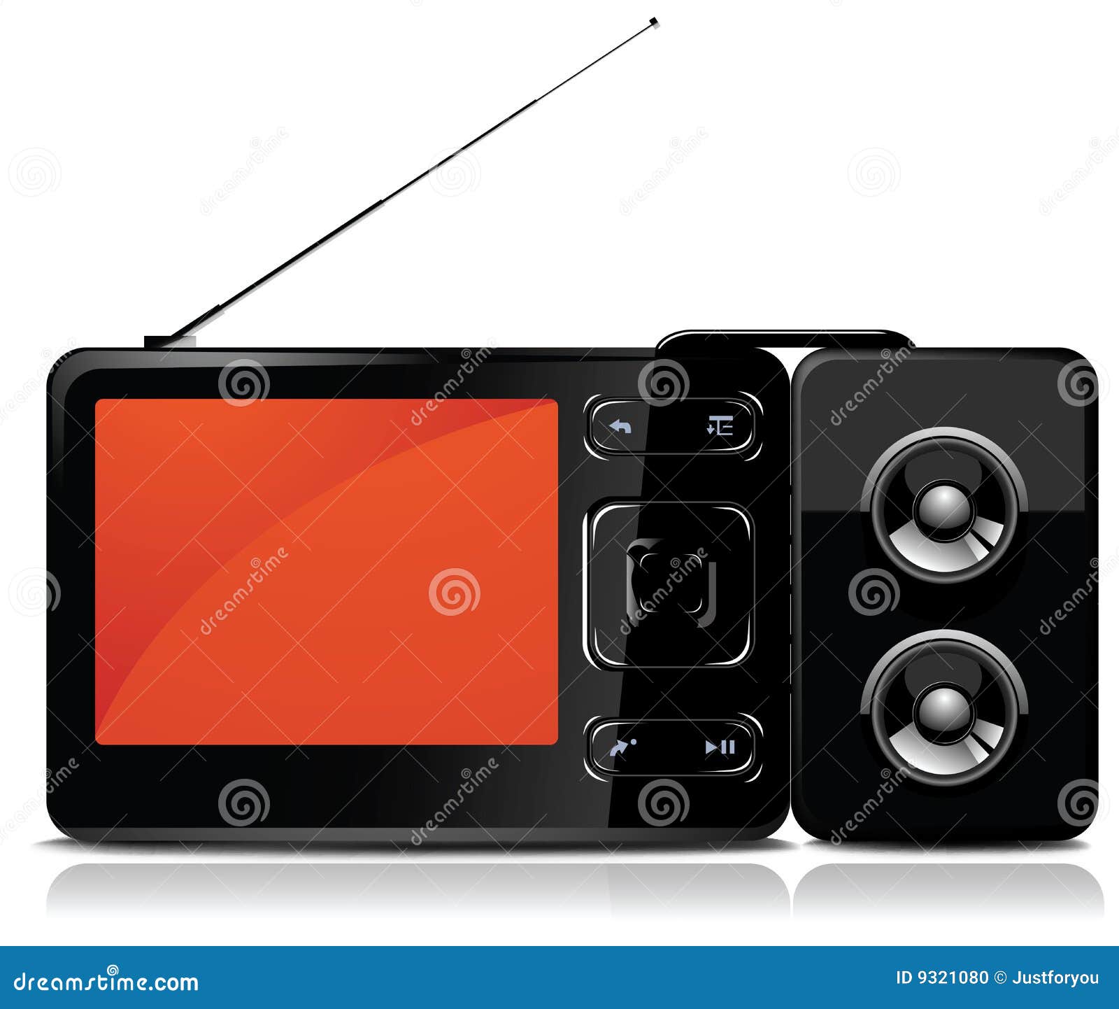 Tv/mp3 player stock vector. Illustration of electronics - 9321080