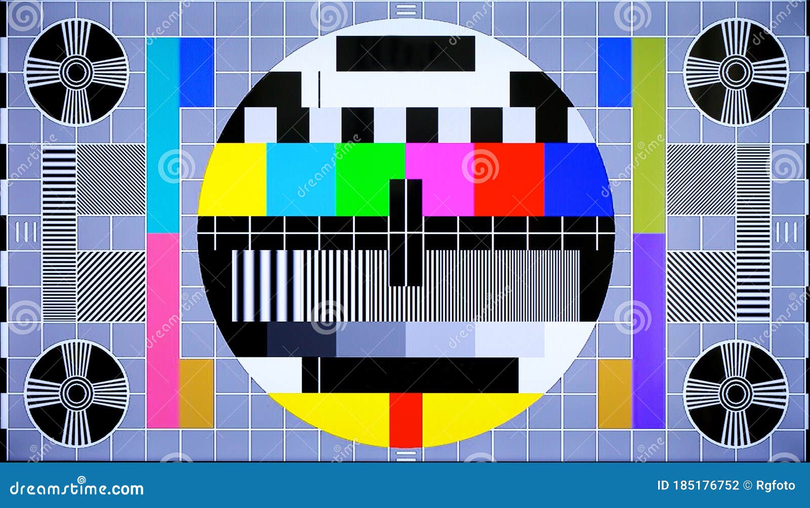 TV Multi Colored Test Pattern for Digital Television Stock Photo ...