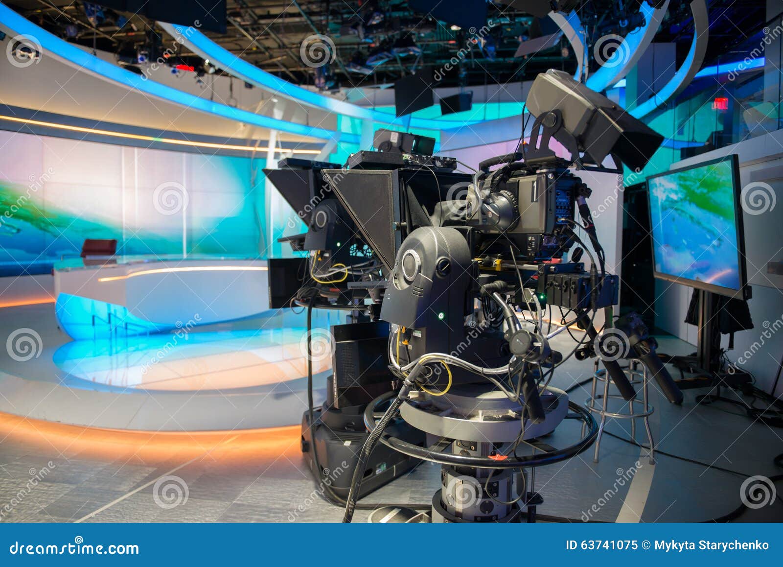 TV News Studio Setup - Television Interior Stock Image | CartoonDealer ...