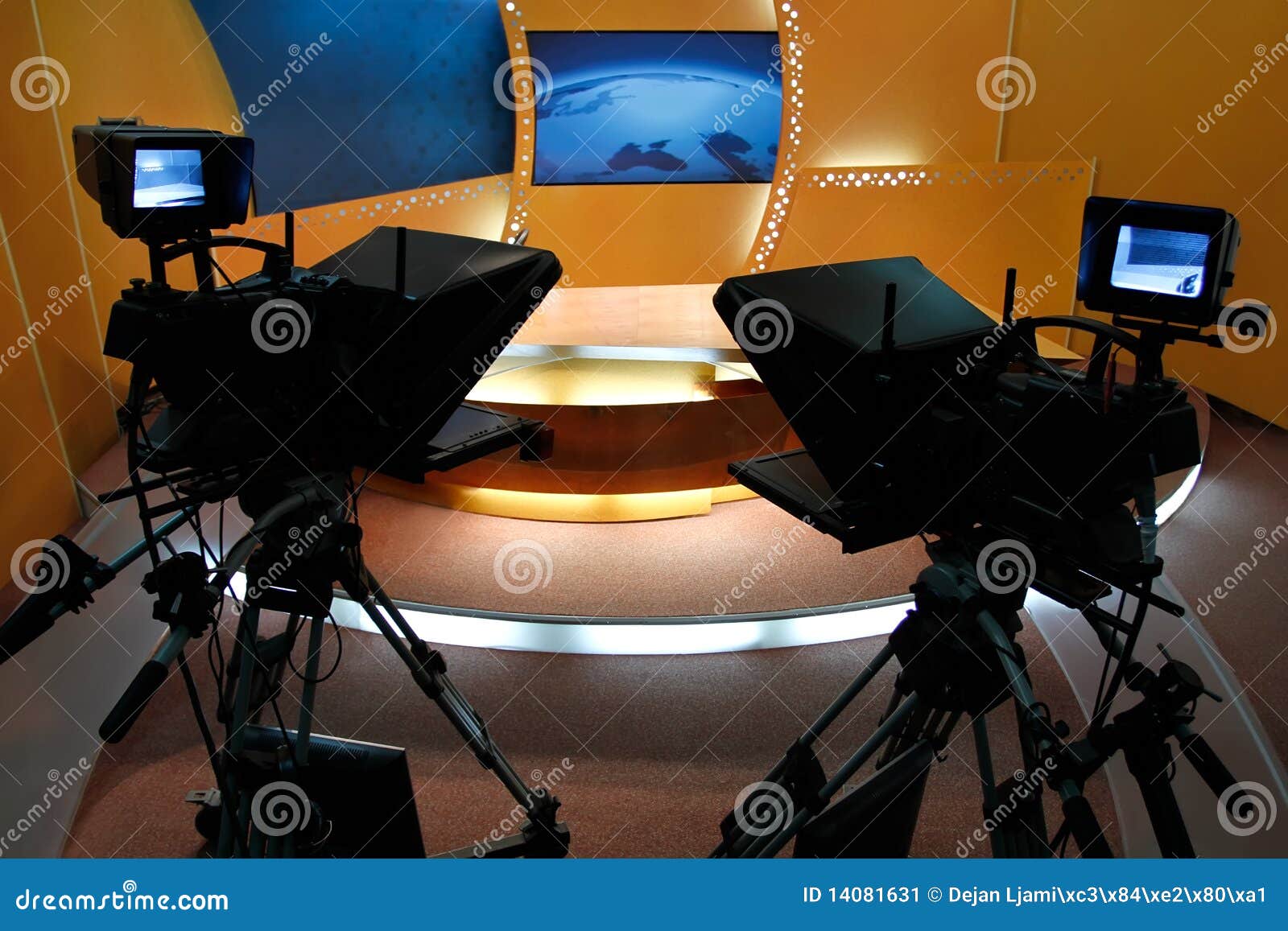 TV news studio stock image. Image of quality, display - 14081631