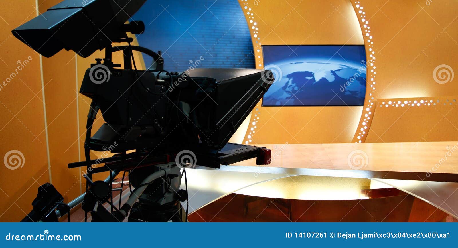 TV news studio stock image. Image of record, camcorder - 14107261